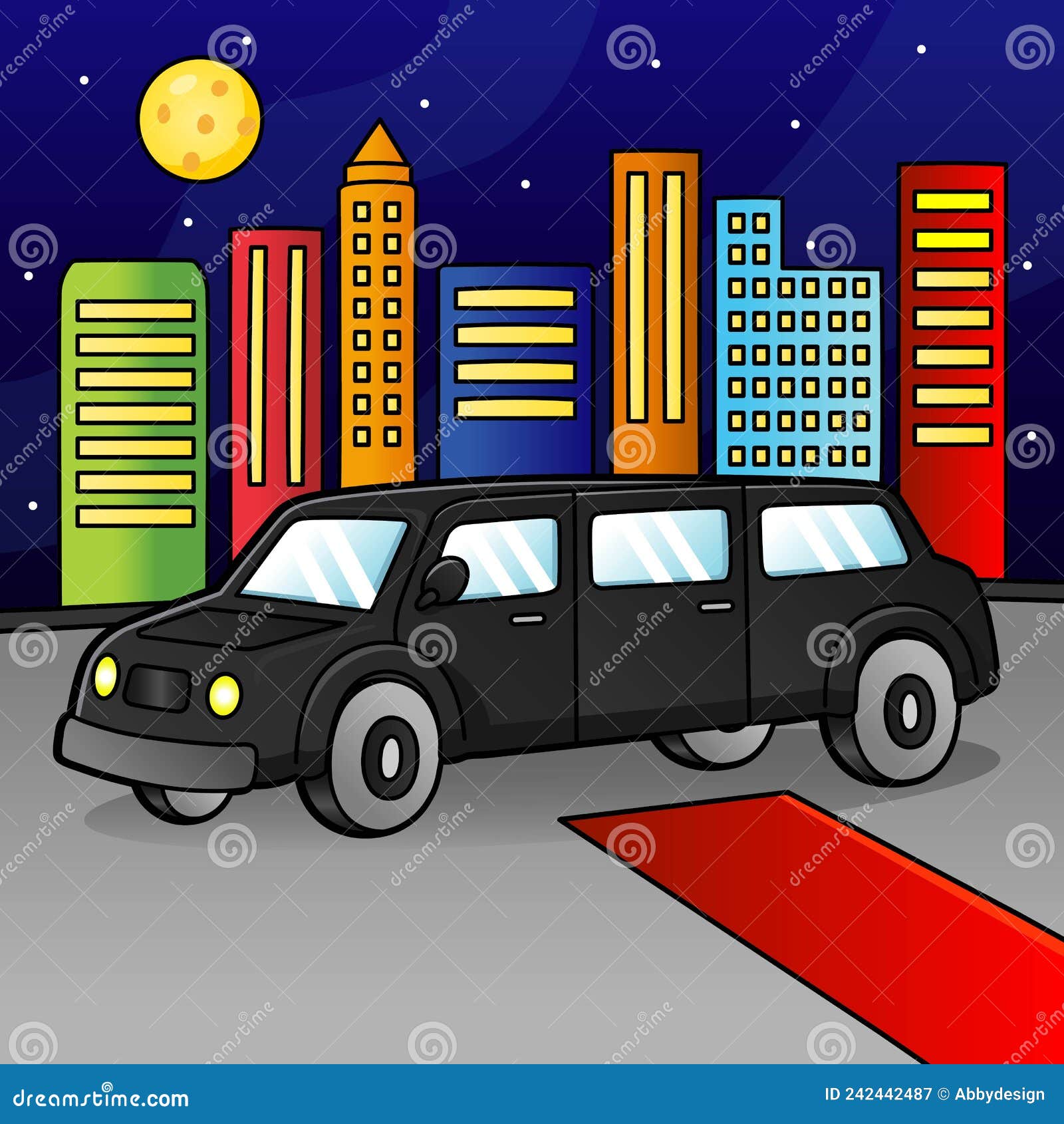 Limo Cartoon Colored Vehicle Illustration | CartoonDealer.com #242442487