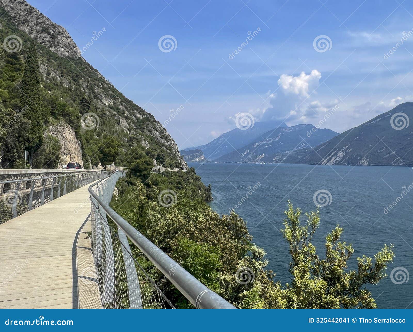 Limone Sul Garda Walk Along the Lake with a Panoramic View Stock Image ...
