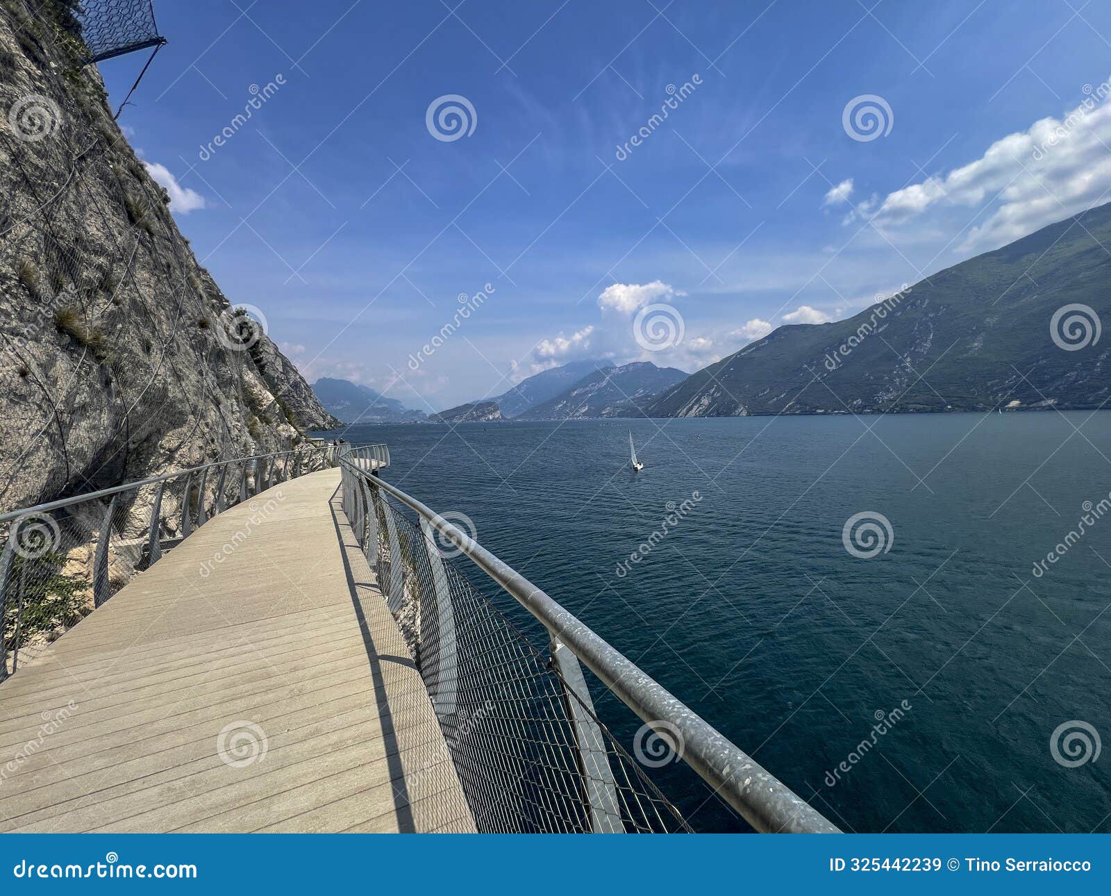 Limone Sul Garda Walk Along the Lake with a Panoramic View Stock Image ...