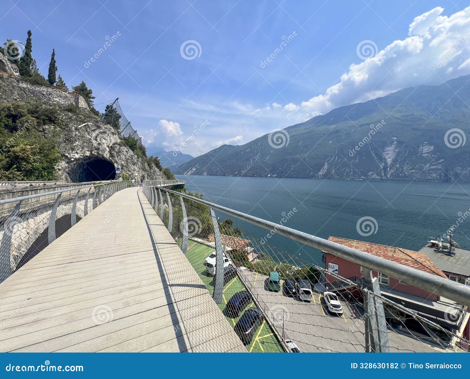 Limone Sul Garda Walk Along the Lake with a Panoramic View Stock Photo ...