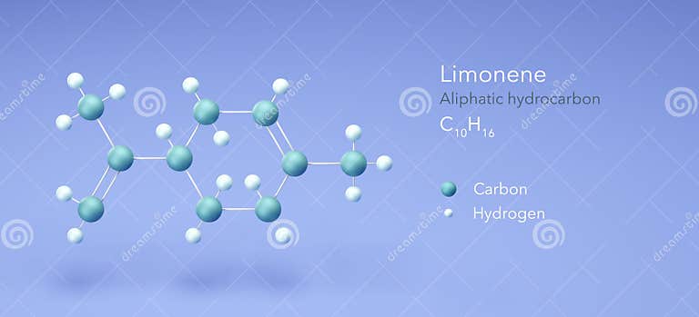 Limonene, Aliphatic Hydrocarbon, Molecular Structures, 3d Model ...