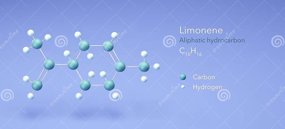 Limonene, Aliphatic Hydrocarbon, Molecular Structures, 3d Model ...