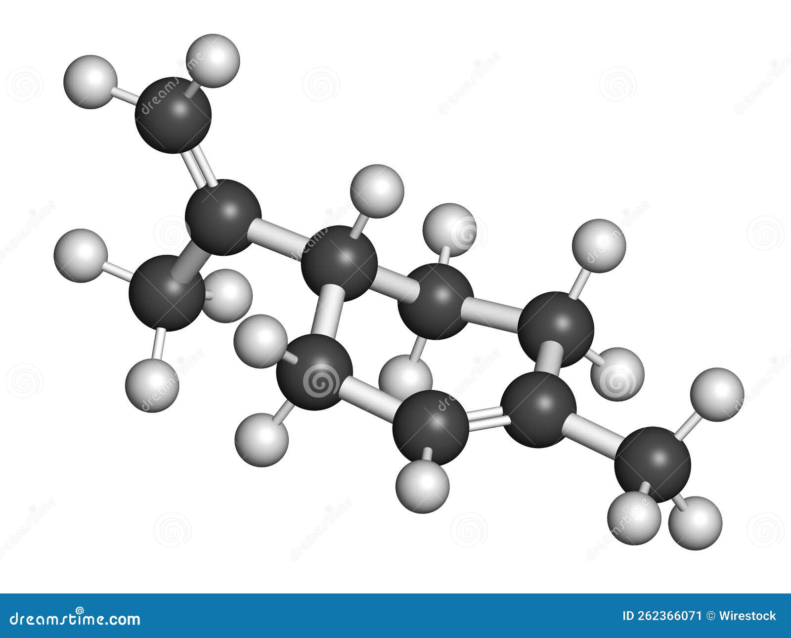Limonene (D-limonene) Citrus Scent Molecule. 3D Rendering Stock ...