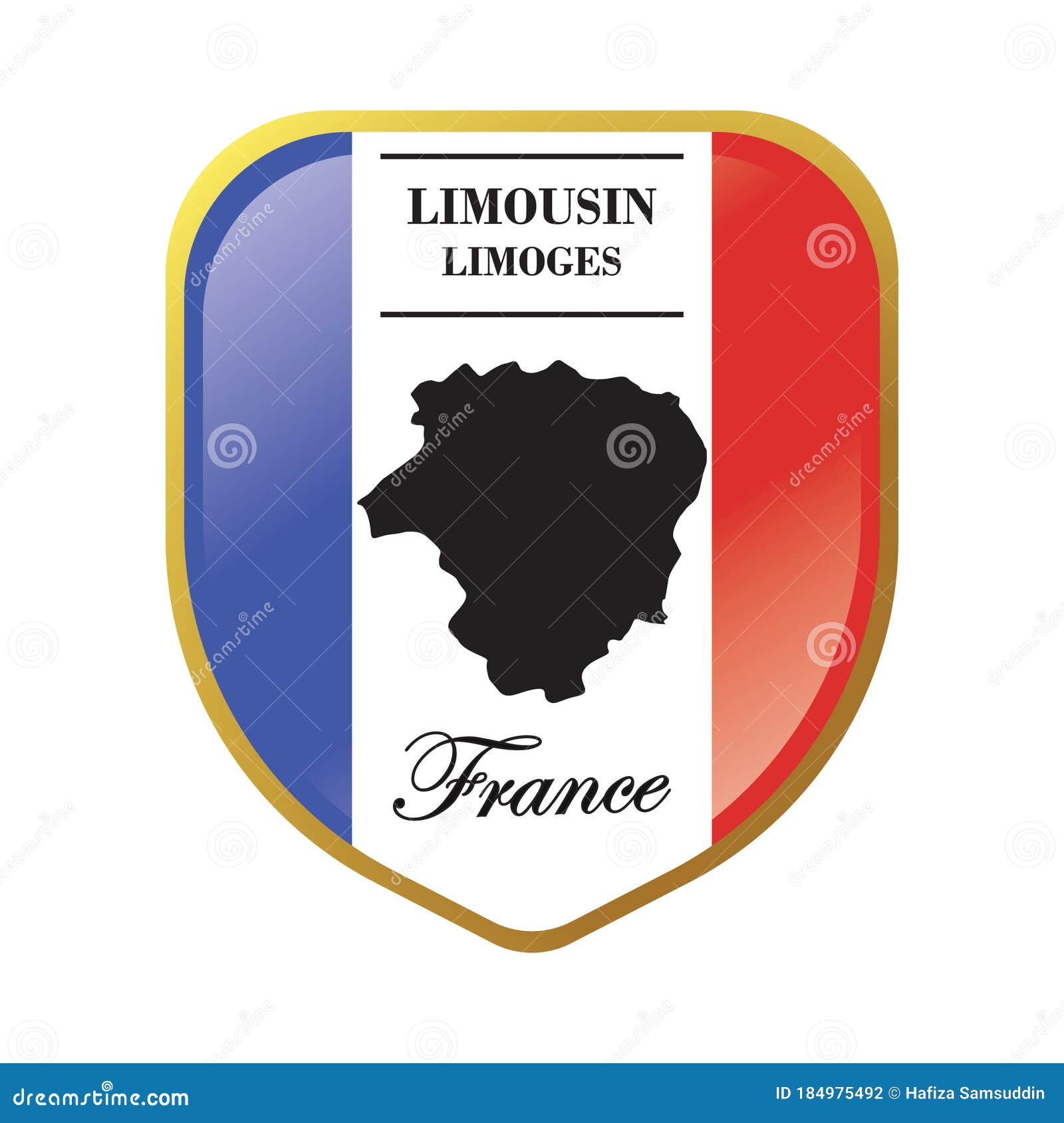 Limousin Map Label. Vector Illustration Decorative Design Stock ...