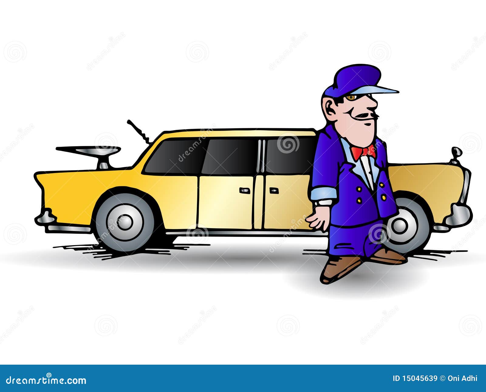 Limousine Driver In Uniform. Chauffeur Saluting Passenger. Pop Art ...