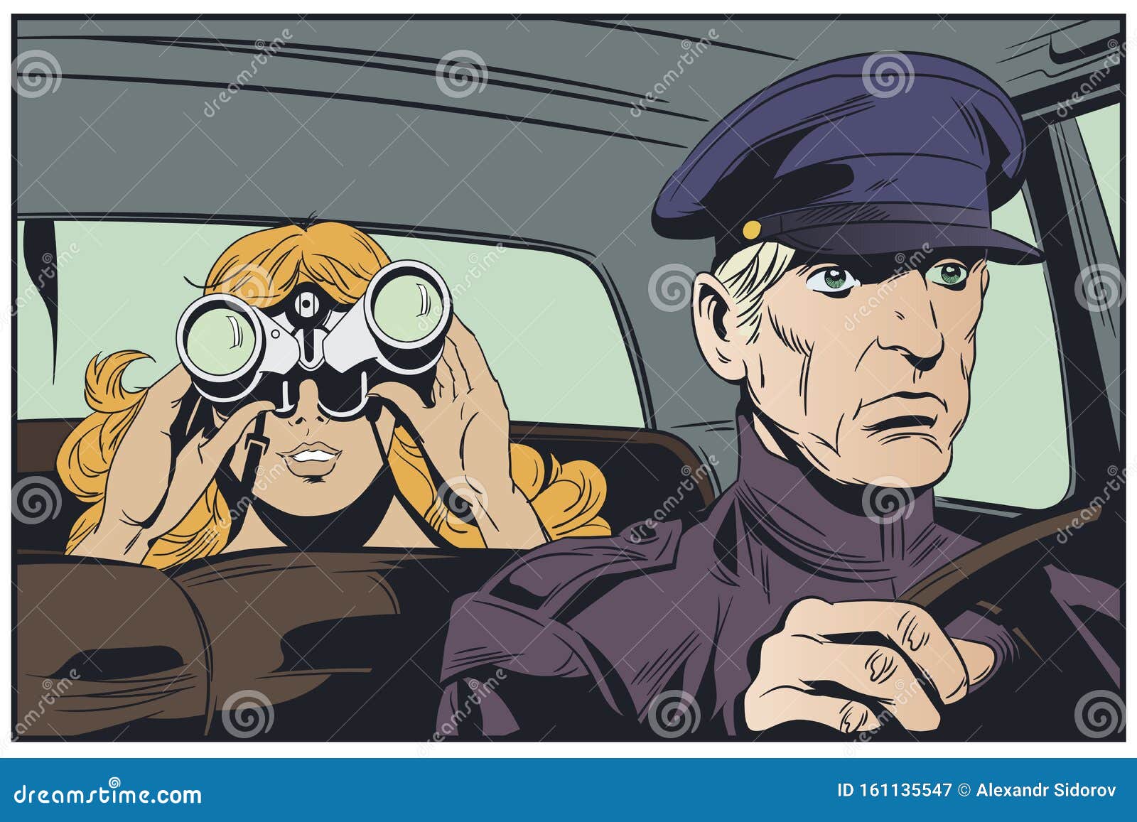 Limousine Driver In Uniform. Chauffeur Saluting Passenger. Pop Art ...