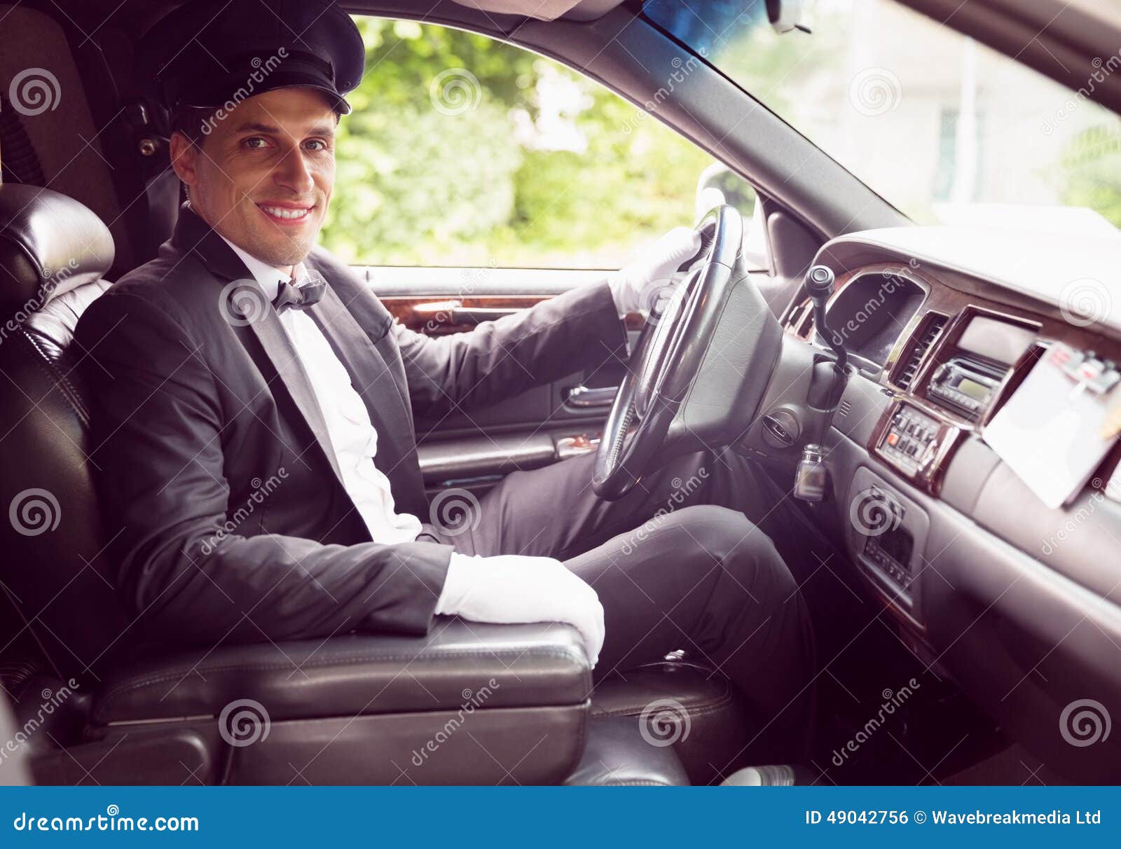 Limousine Driver Smiling At Camera Stock Photo - Image: 49042756