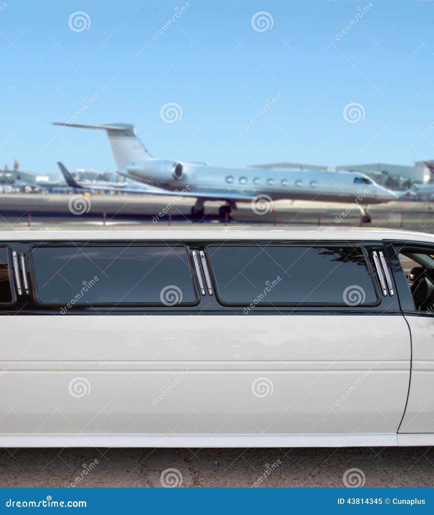 Limousine and private jet stock image. Image of luxury - 43814345