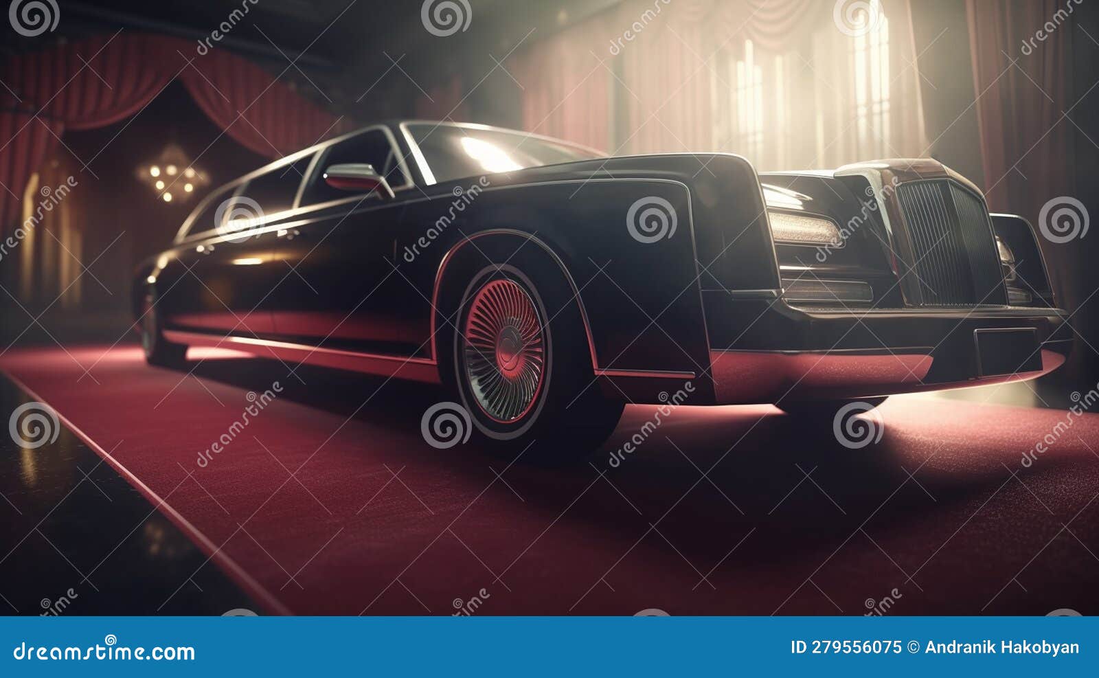 Limousine in the Red Carpet. Generative Ai Stock Illustration ...