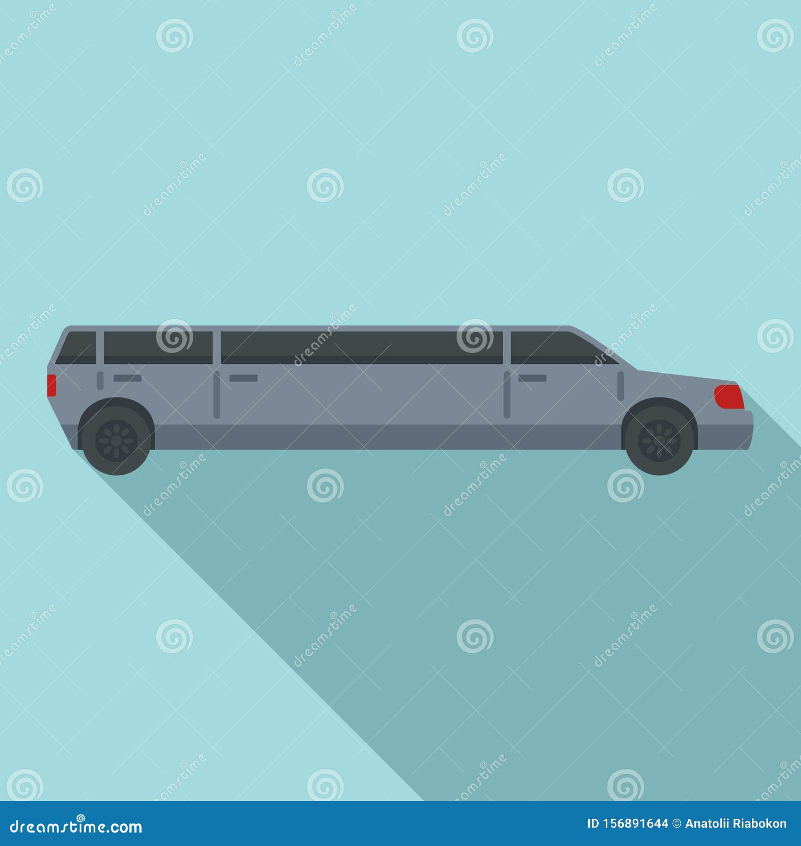 Limousine Service Icon, Flat Style Stock Vector - Illustration of retro ...