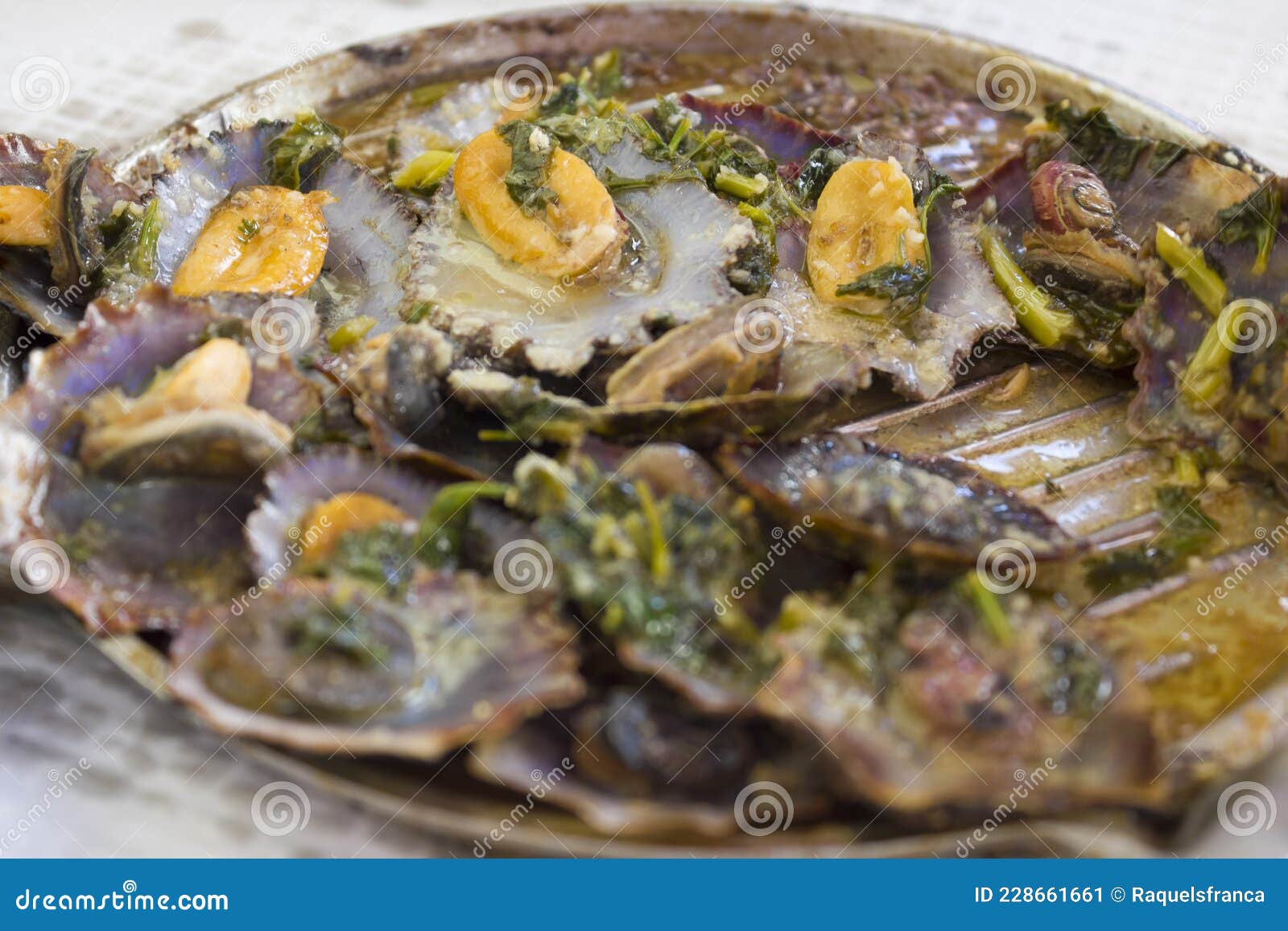 Limpets Fried in a Grill. Portuguese Seafood Stock Image - Image of ...