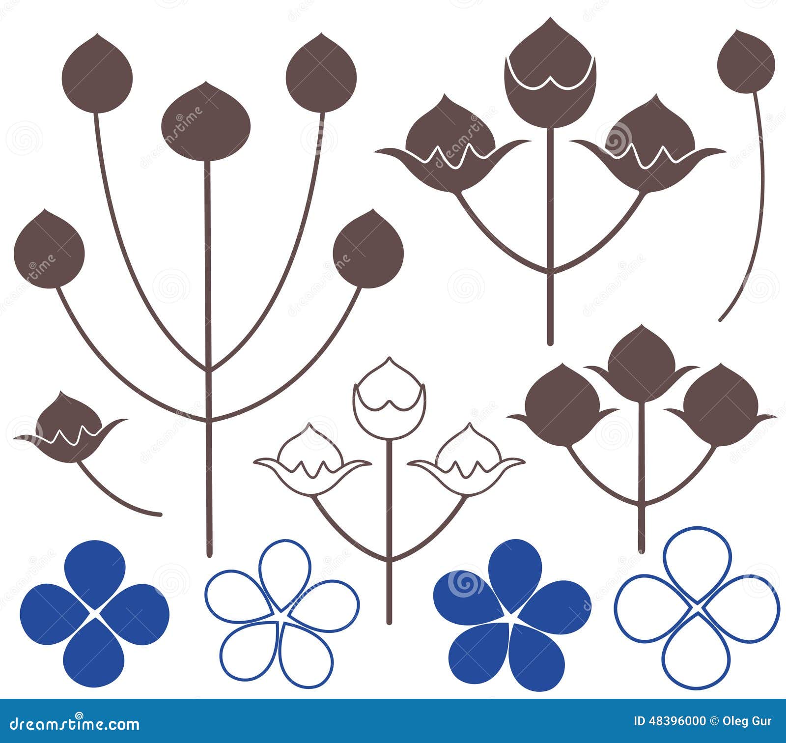 Lin vektor illustrationer. Illustration av tecken, växt - 48396000