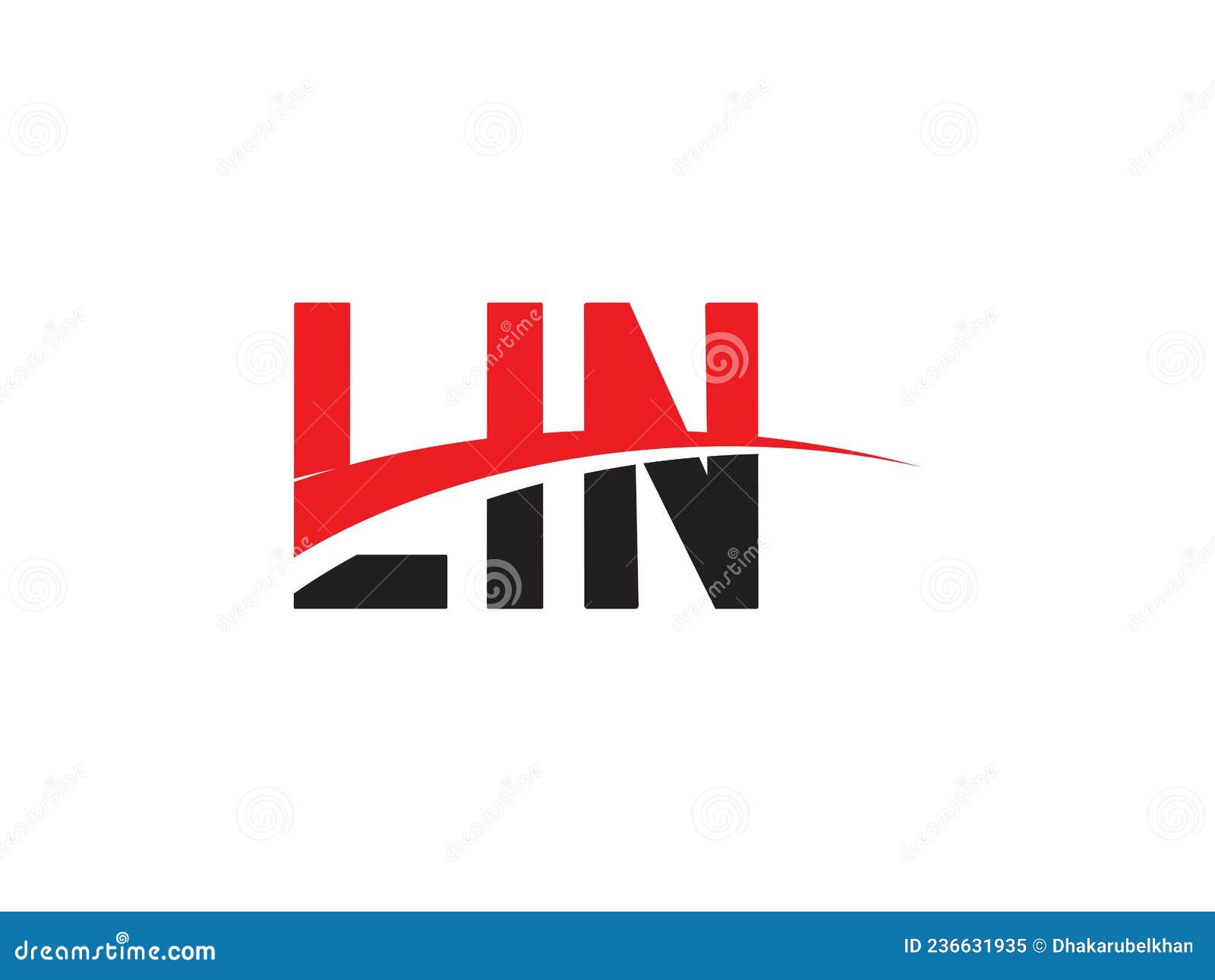 LIN Letter Initial Logo Design Stock Vector - Illustration of style ...