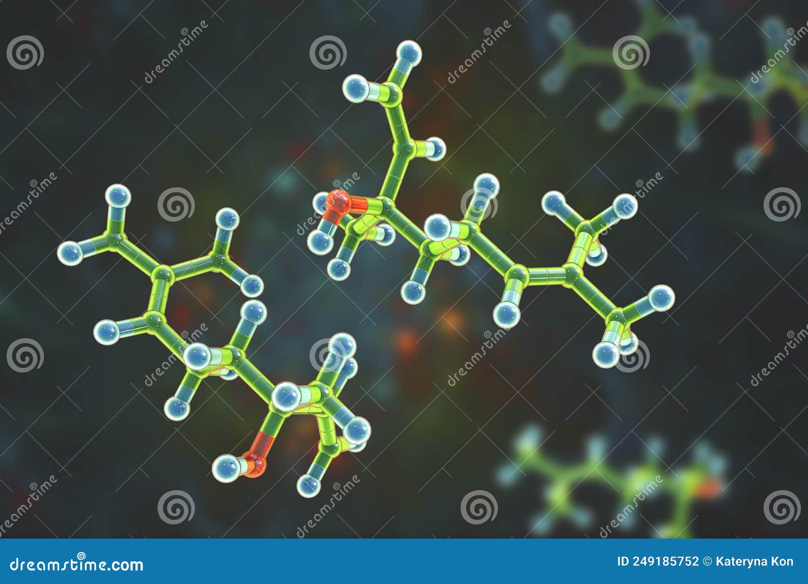 Linalool Molecule, 3D Illustration Stock Illustration - Illustration of ...
