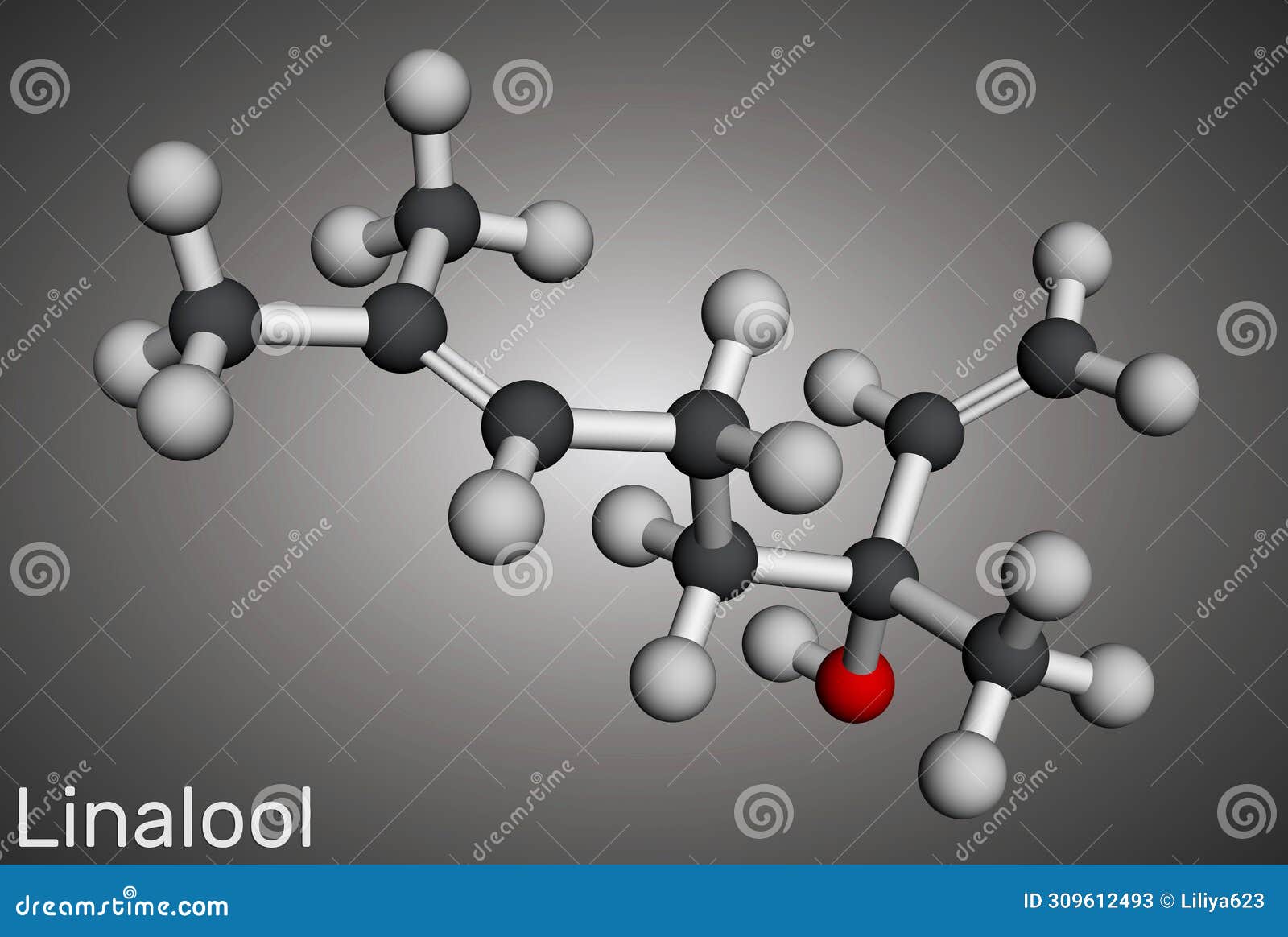 Linalool Molecule. it is Terpene Alcohol. Molecular Model Stock ...