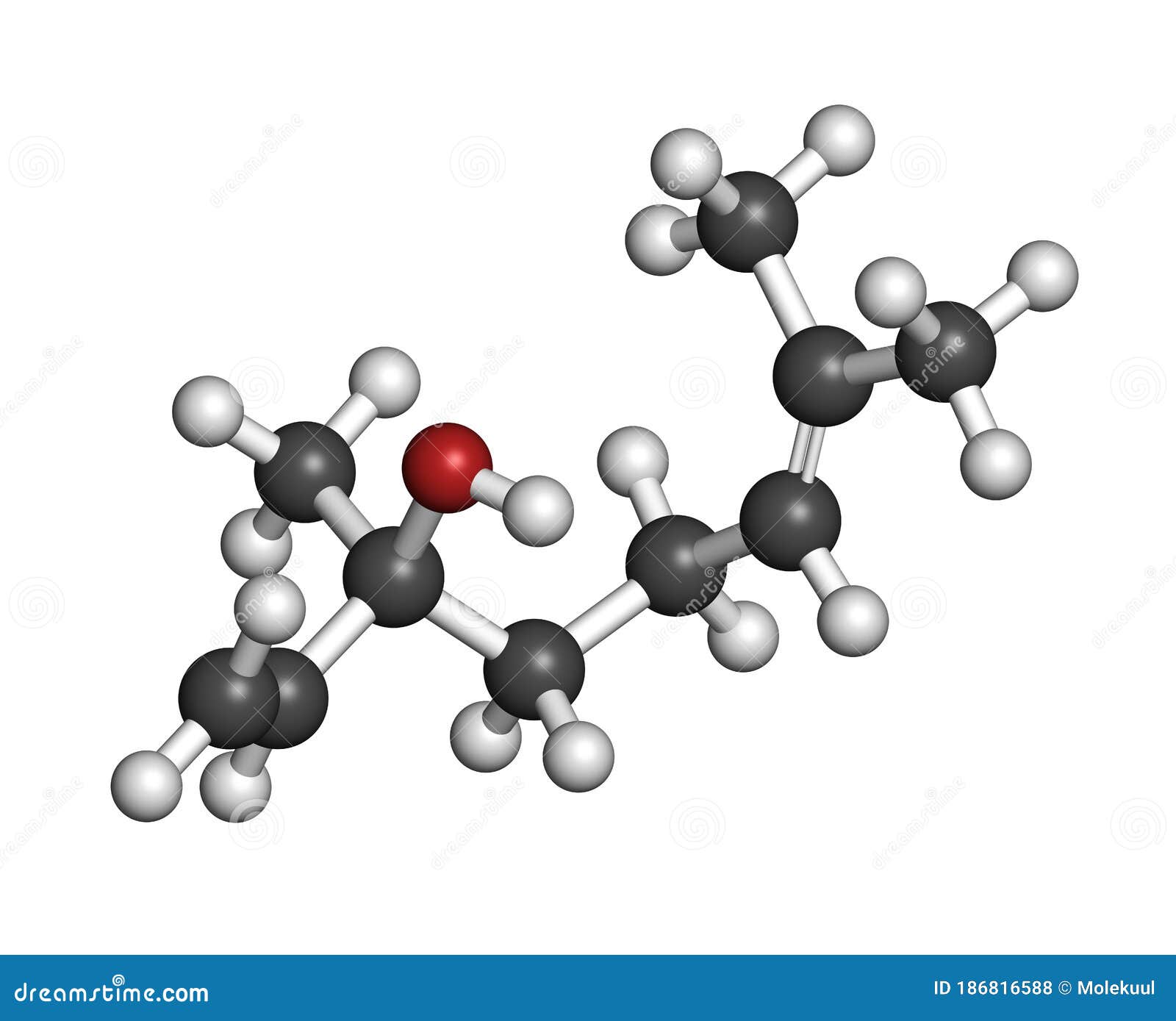 Linalool Molecule Structural Chemical Formula And Molecule Model
