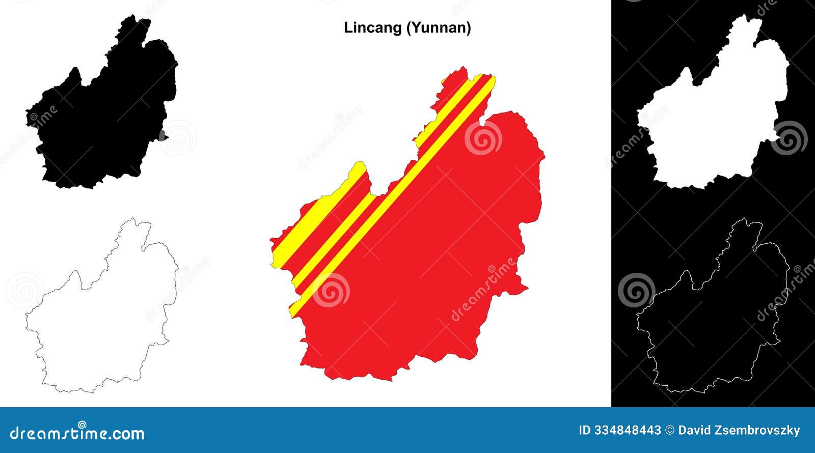 Yunnan Outline Map Vector Illustration | CartoonDealer.com #323655414