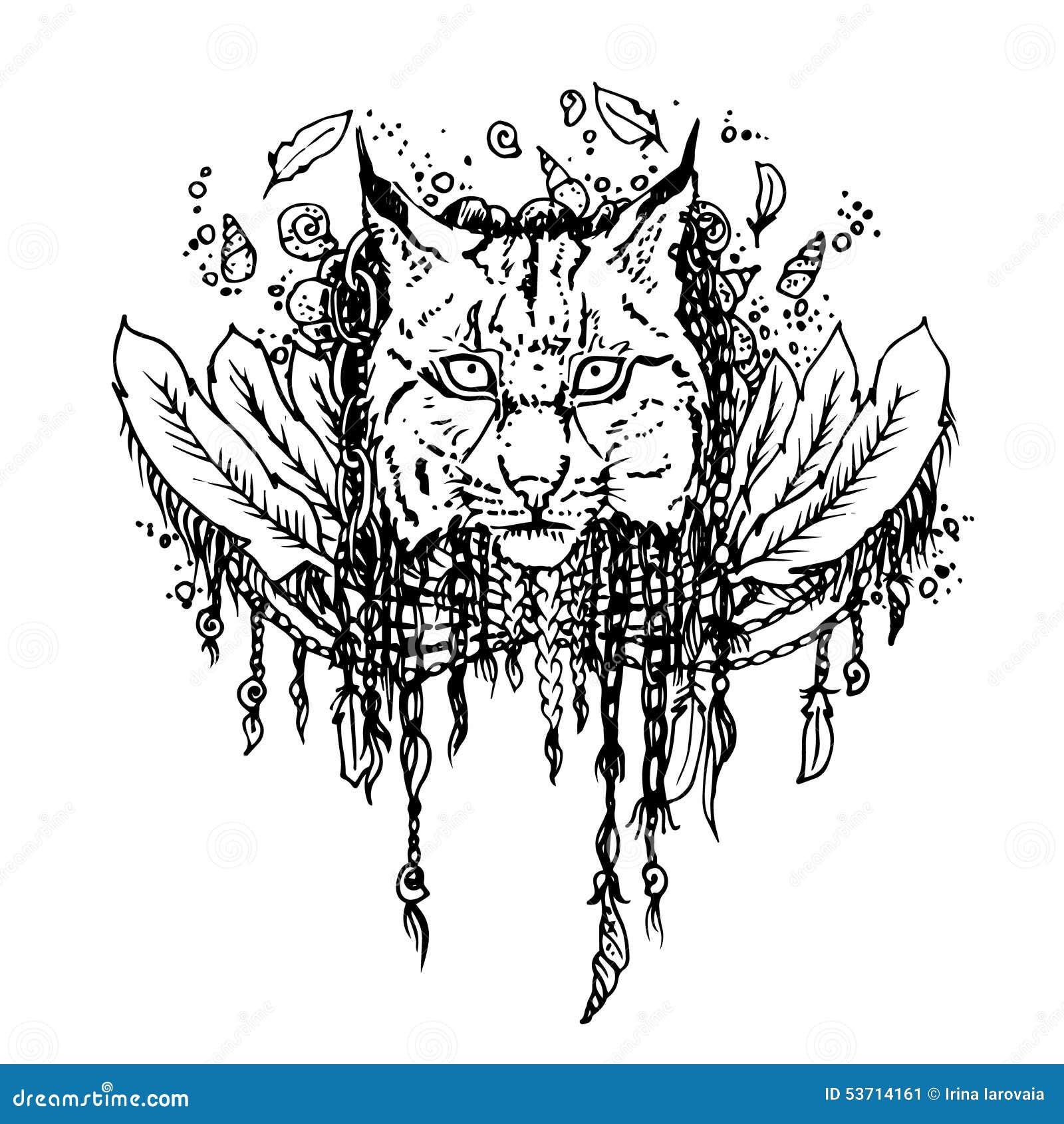 Lince Negro Gráfico Del Vector Ilustración del Vector - Ilustración de ...