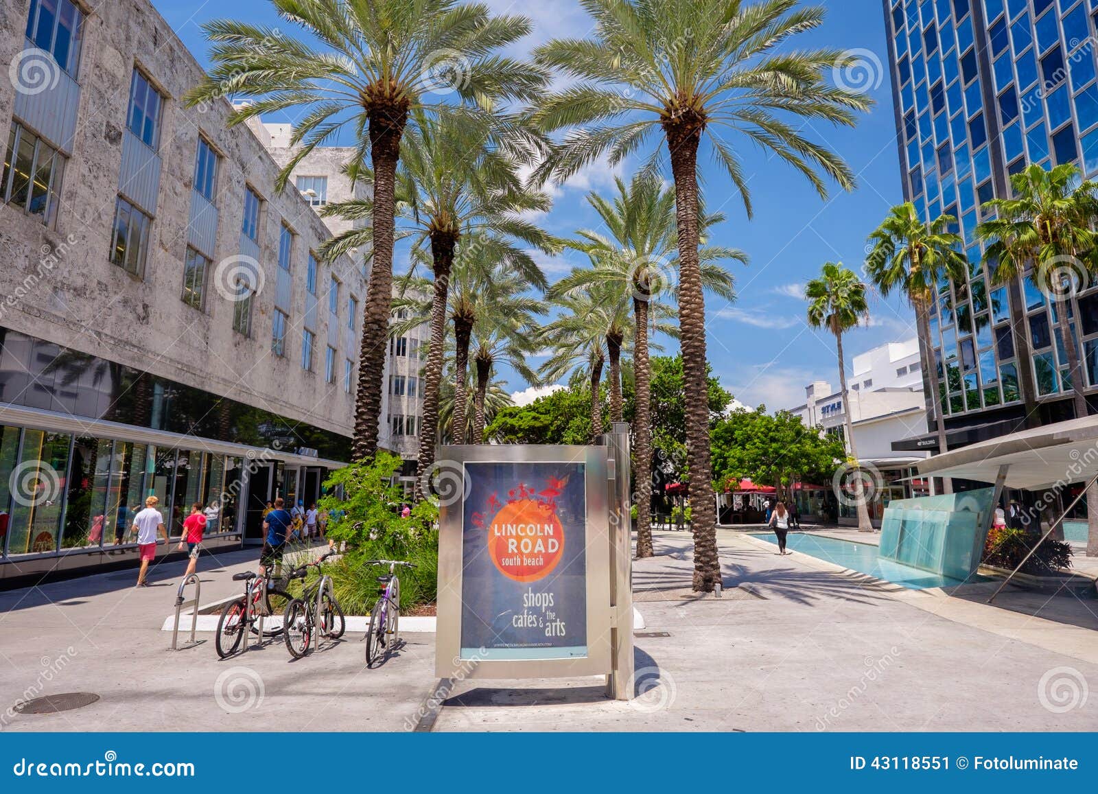 Lincoln Road Mall fotografia editoriale. Immagine di passeggiata - 43118551