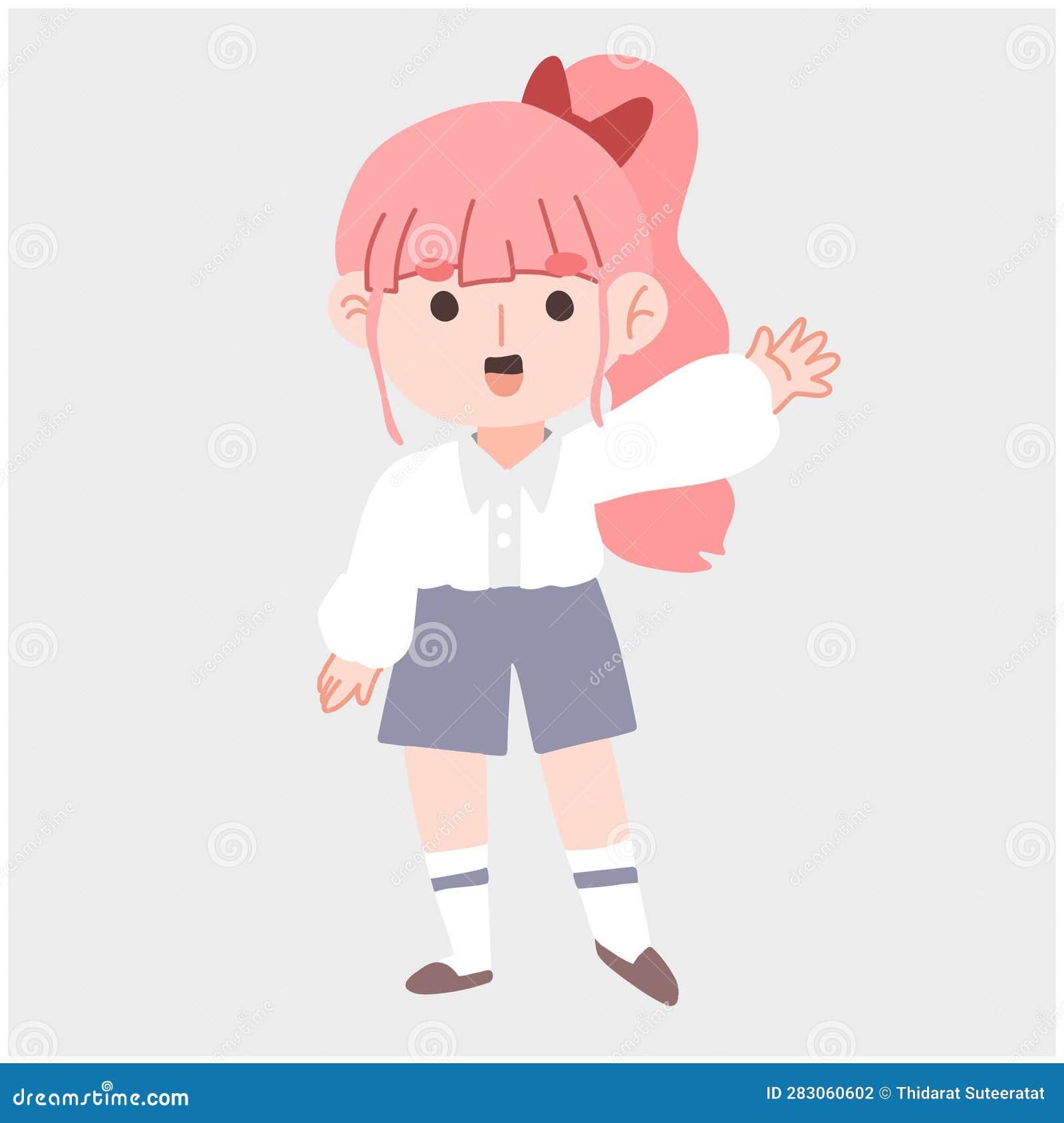 Linda chica kawaii ilustración del vector. Ilustración de historieta ...