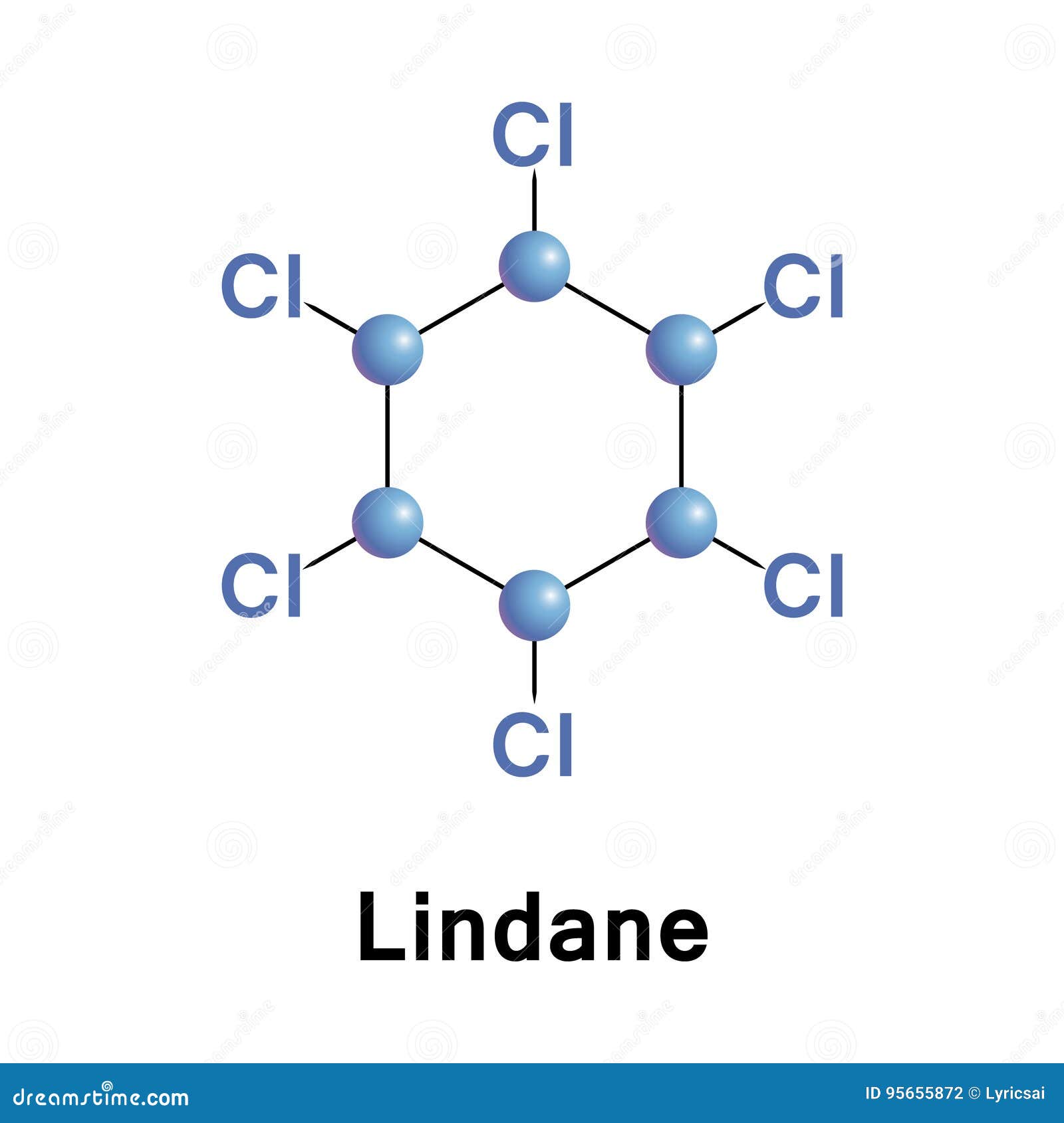 Lindan, Gammaxene, Organochlor Vektor Abbildung - Illustration von ...