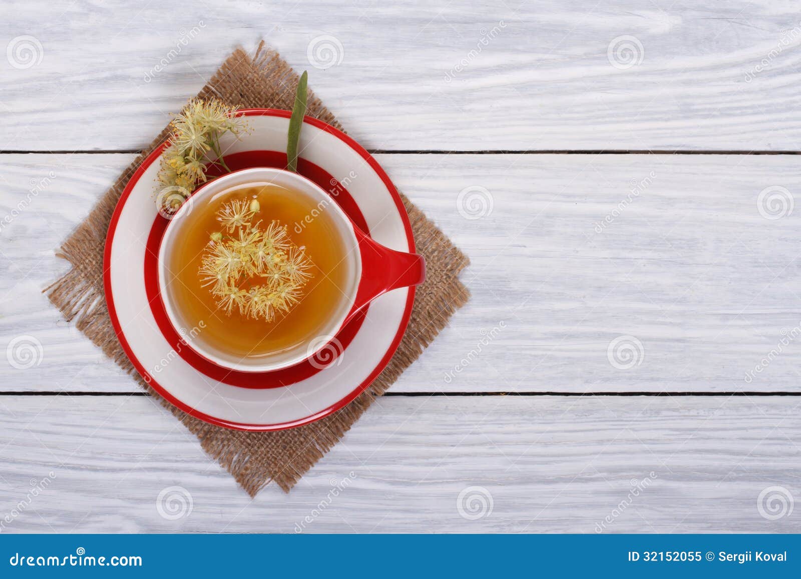 Linden Tea on a Wooden Table. Stock Image - Image of healthy, bloom ...