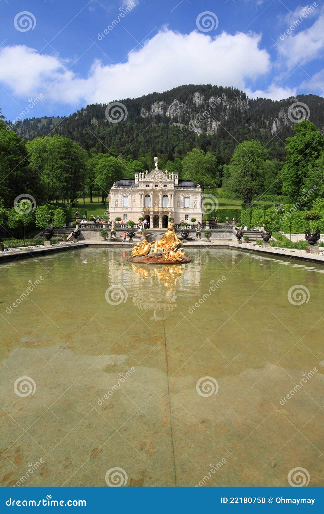 Linderhof Palace. East View With The Side Garden. Bavaria, Germany ...