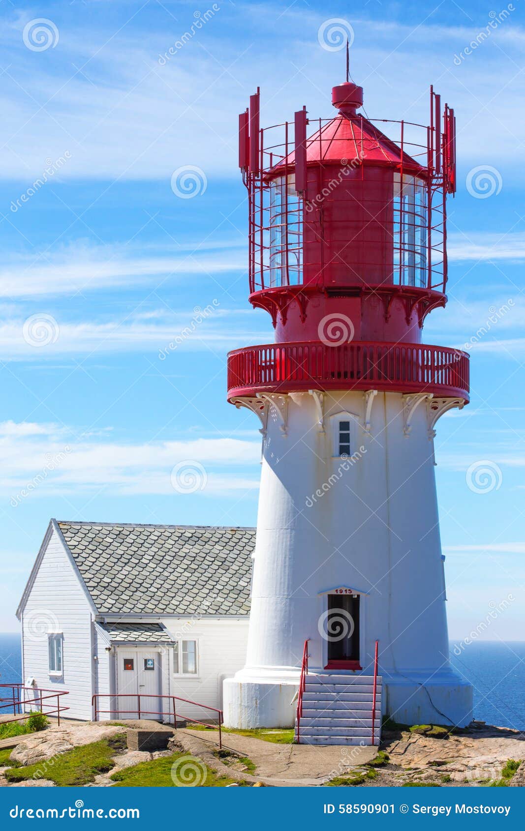 Lindesnes lighthouse stock image. Image of coast, europe - 58590901