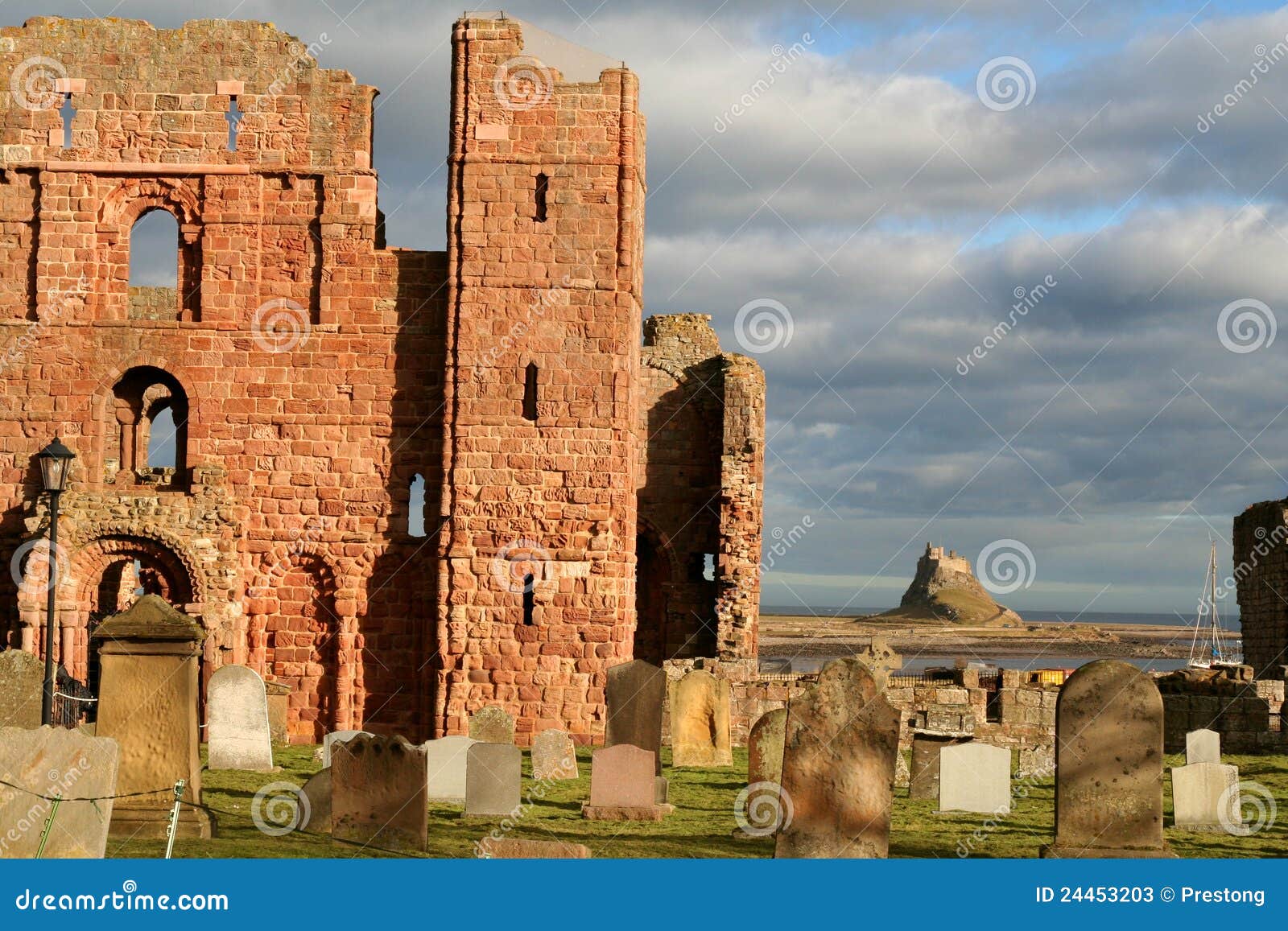 Lindisfarne. stock image. Image of castle, landscape - 24453203