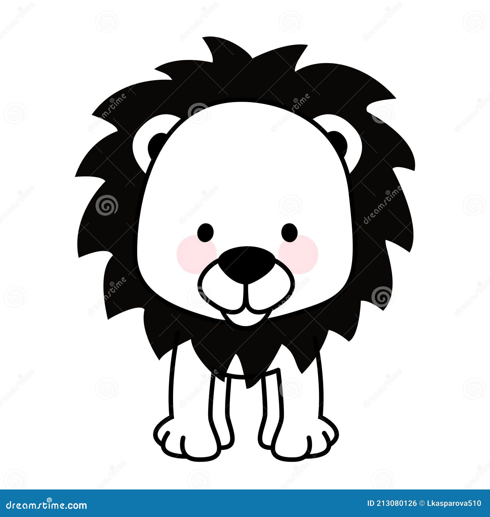 Lindo león bebé ilustración del vector. Ilustración de adorable - 213080126