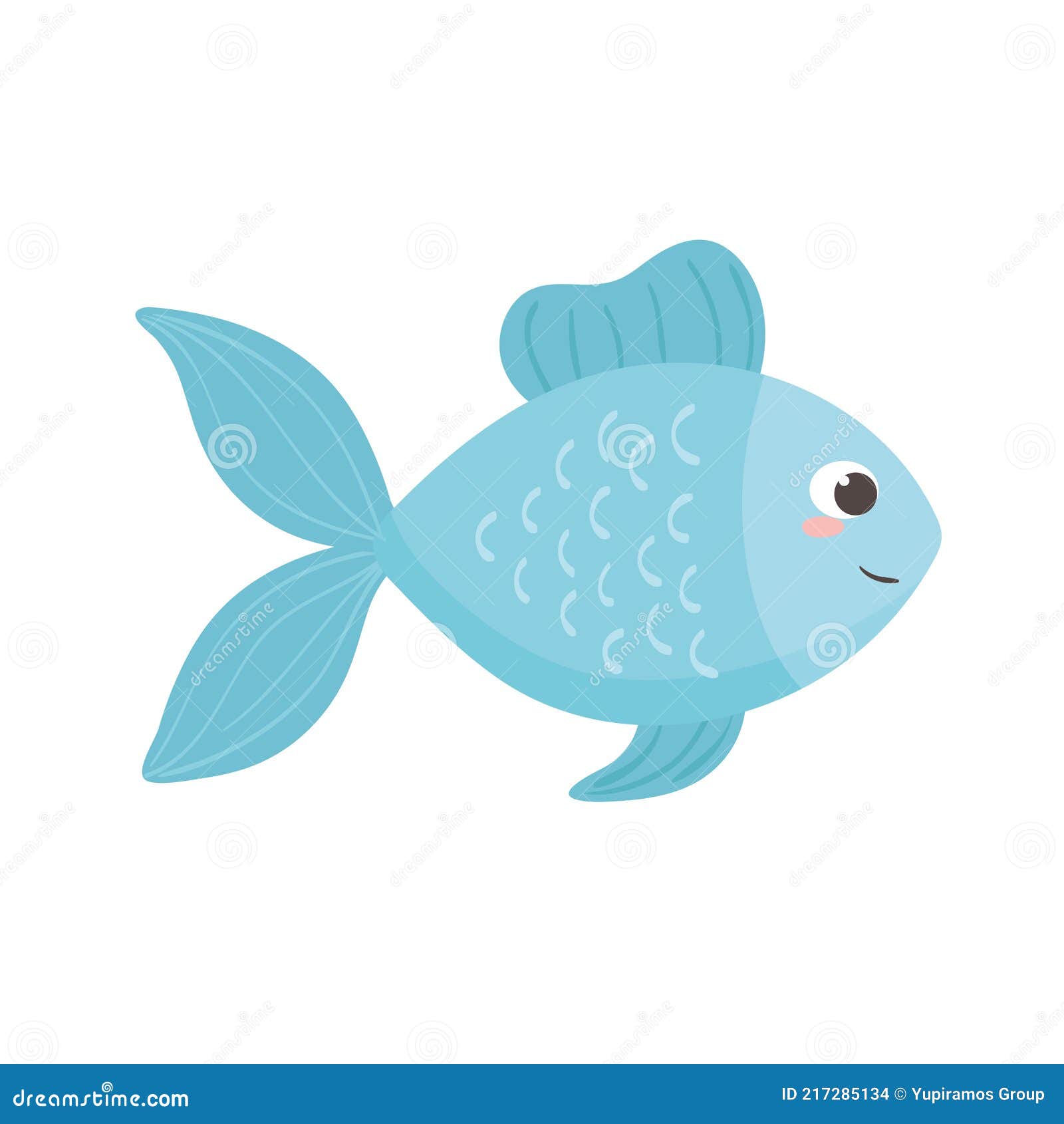 Lindo pez azul ilustración del vector. Ilustración de acuario - 217285134