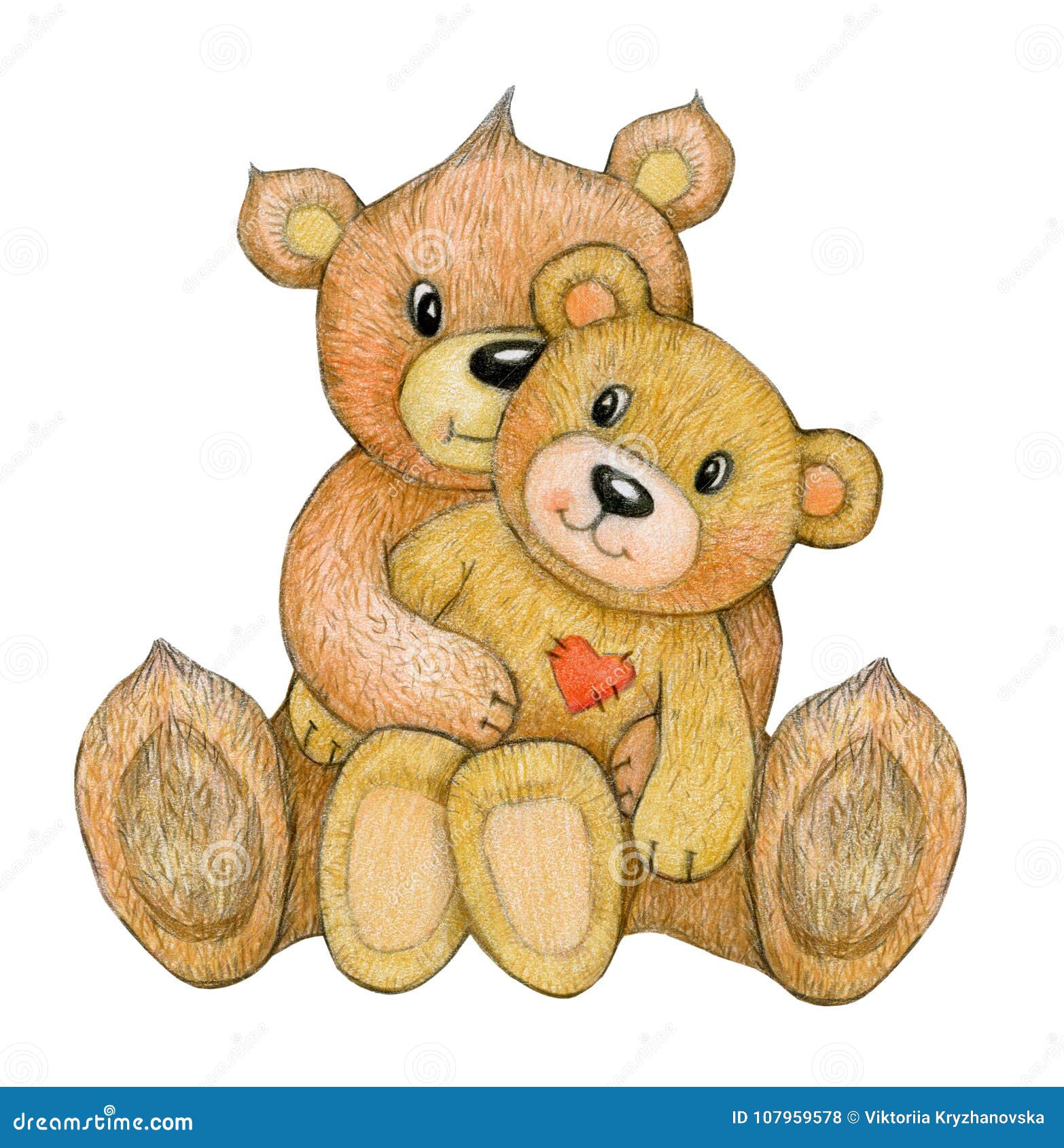 Lindo, Sentándose, Osos De Abrazo Stock de ilustración - Ilustración de ...