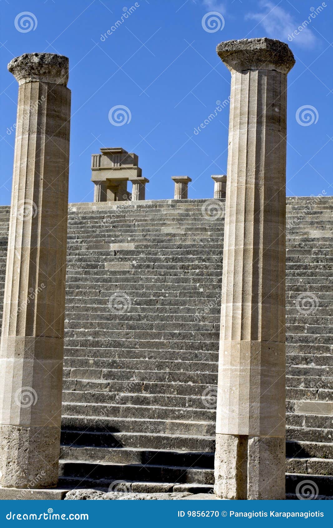 Lindos Acropolis at Rhodes Island, Greec Stock Photo - Image of glory ...