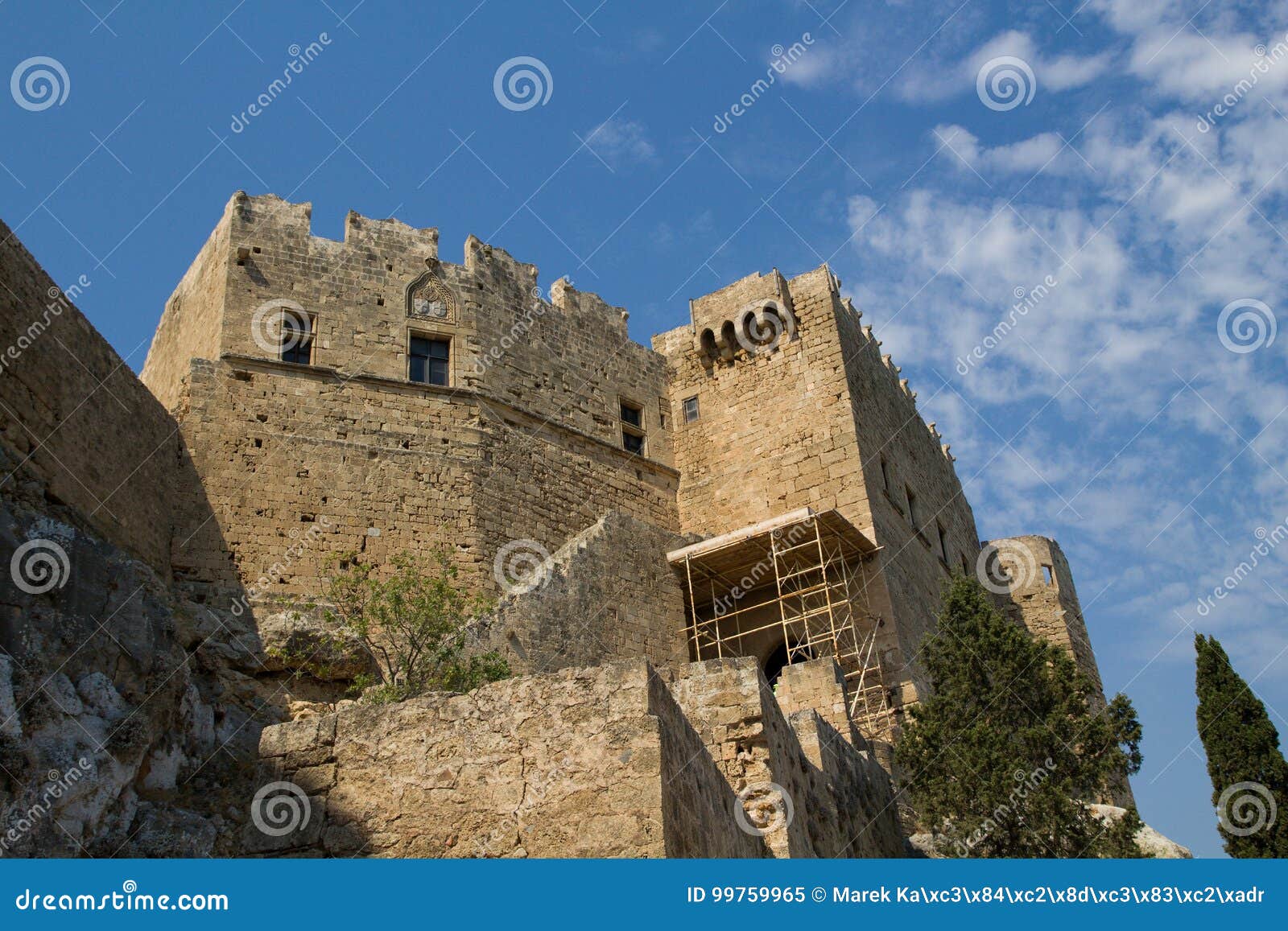 Lindos Castle in Rhodes, Greece Stock Image - Image of greece ...