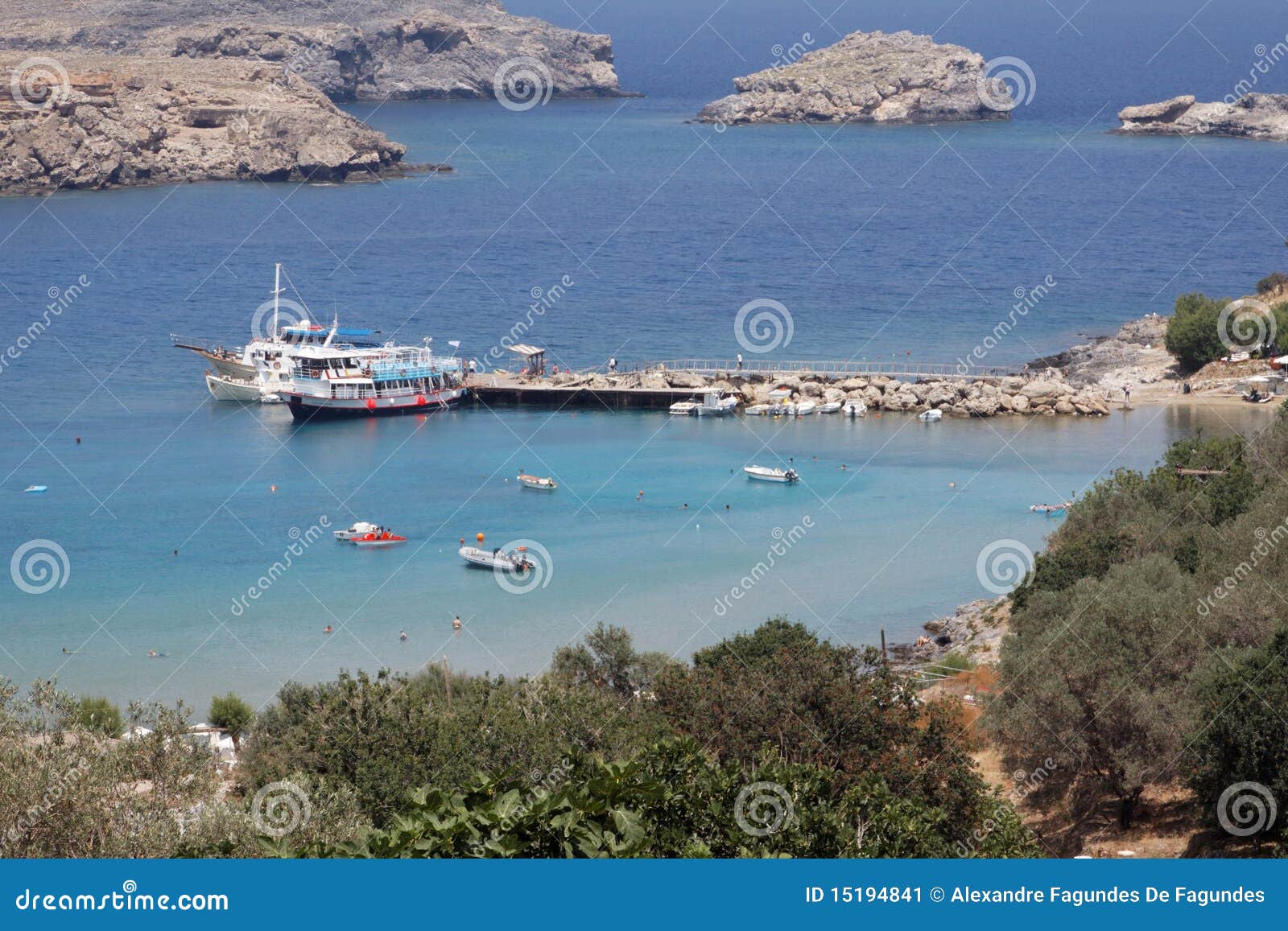 Lindos Rhodes Greece stock image. Image of turquoise - 15194841