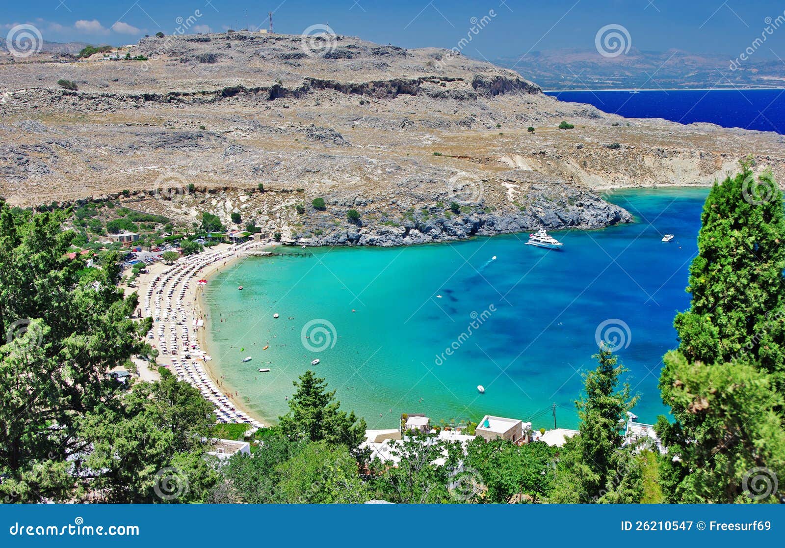 Lindos, Rodi immagine stock. Immagine di montagna, puntello - 26210547