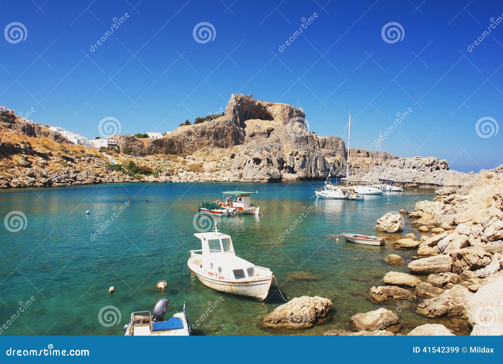 Lindos, Rodi immagine stock. Immagine di egeo, acropoli - 41542399