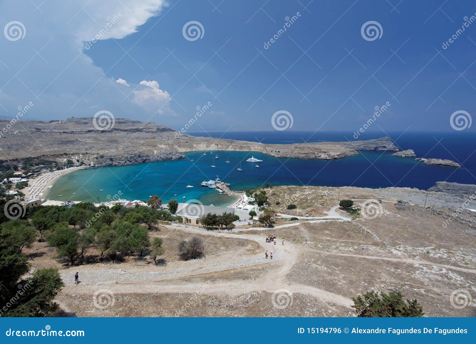 Lindos Rodi Grecia fotografia stock. Immagine di grecia - 15194796