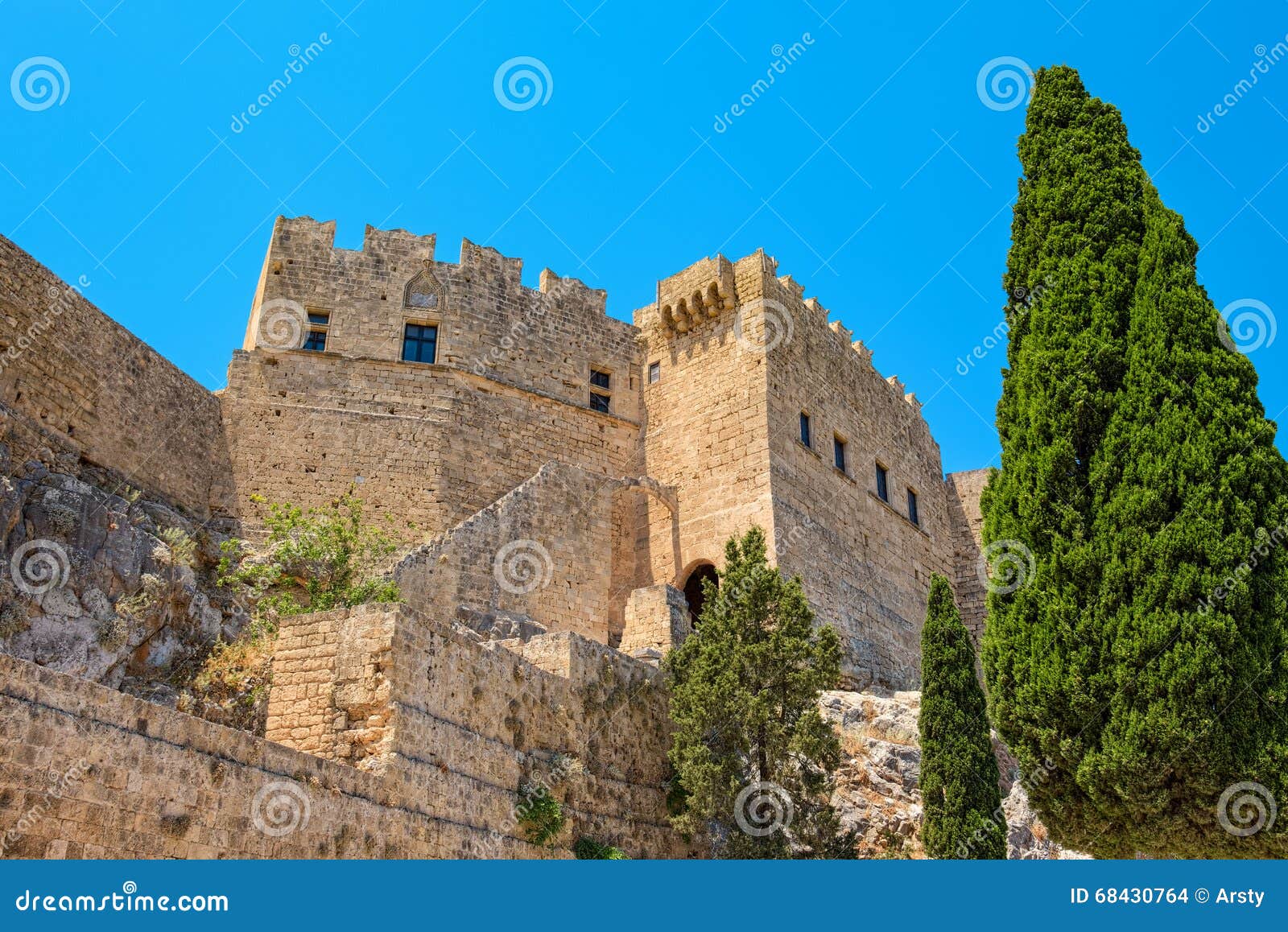 Lindos Rodi, Grecia fotografia stock. Immagine di rovina - 68430764