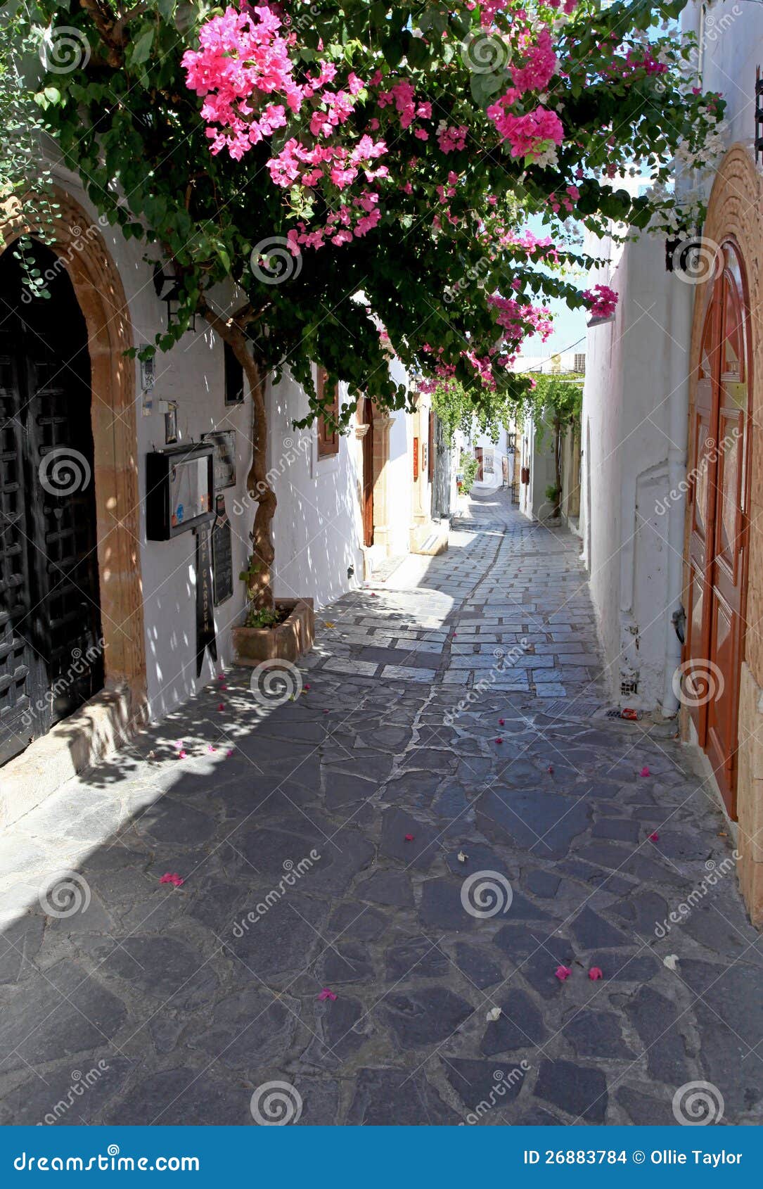 Lindos Streets and Passageways Stock Photo - Image of background, city ...