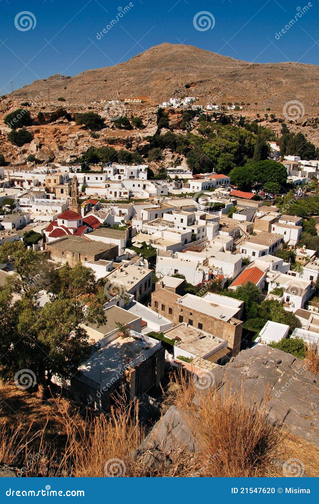Lindos town stock photo. Image of clouds, fortified, lindos - 21547620