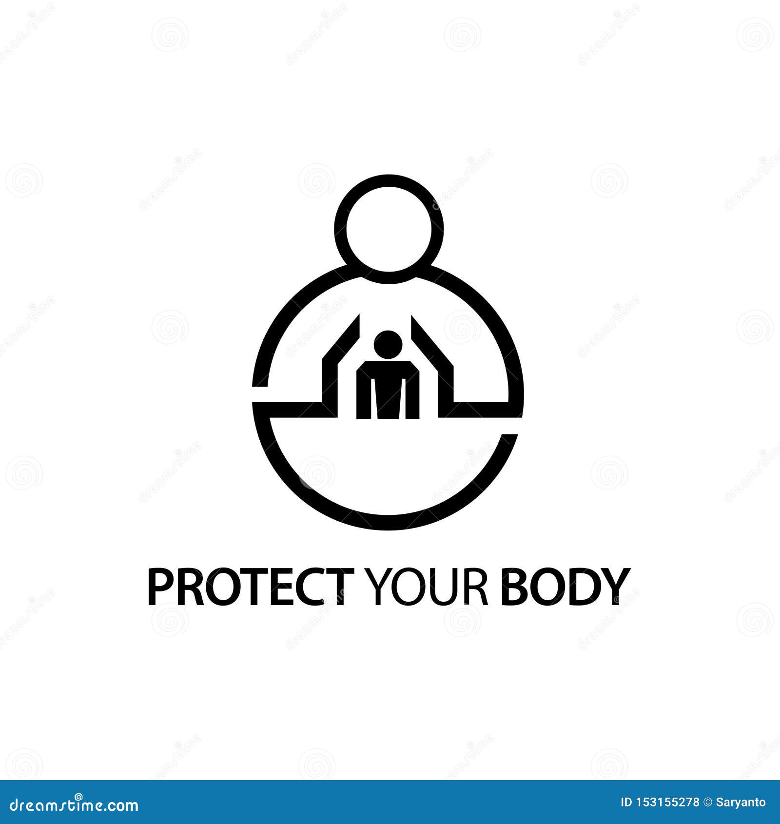 People with Body Icon. Concept of Protect Your Body Stock Vector ...
