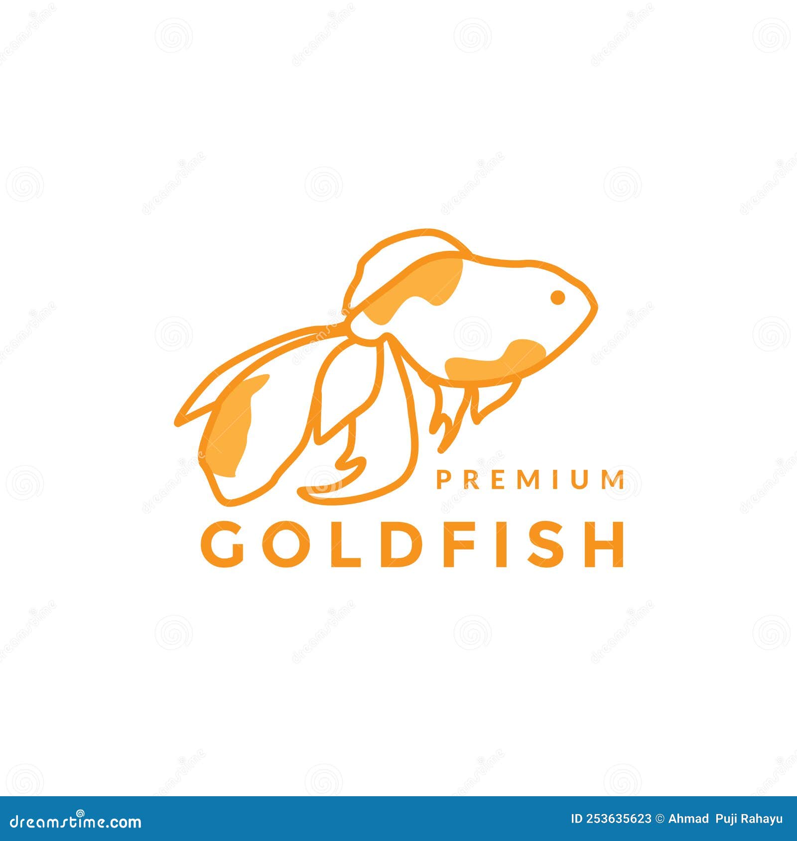 Line Abstract Gold Fish Logo Design Stock Vector - Illustration of ...