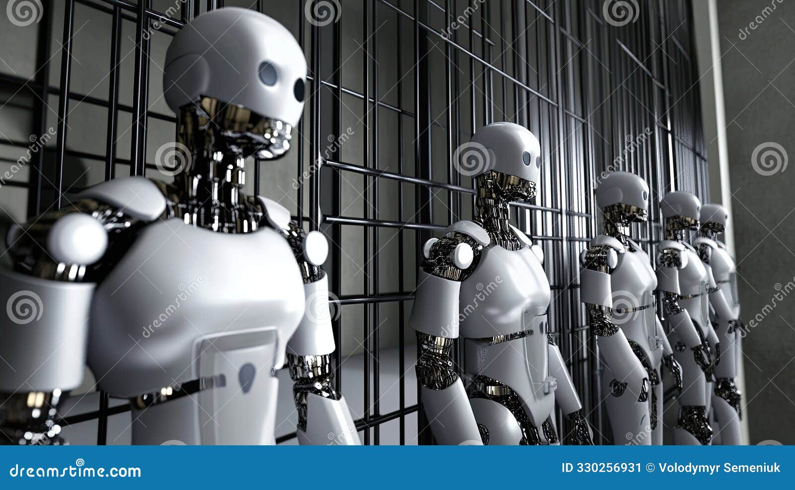 Advanced Androids in a Futuristic Robot Prison during a Productive ...