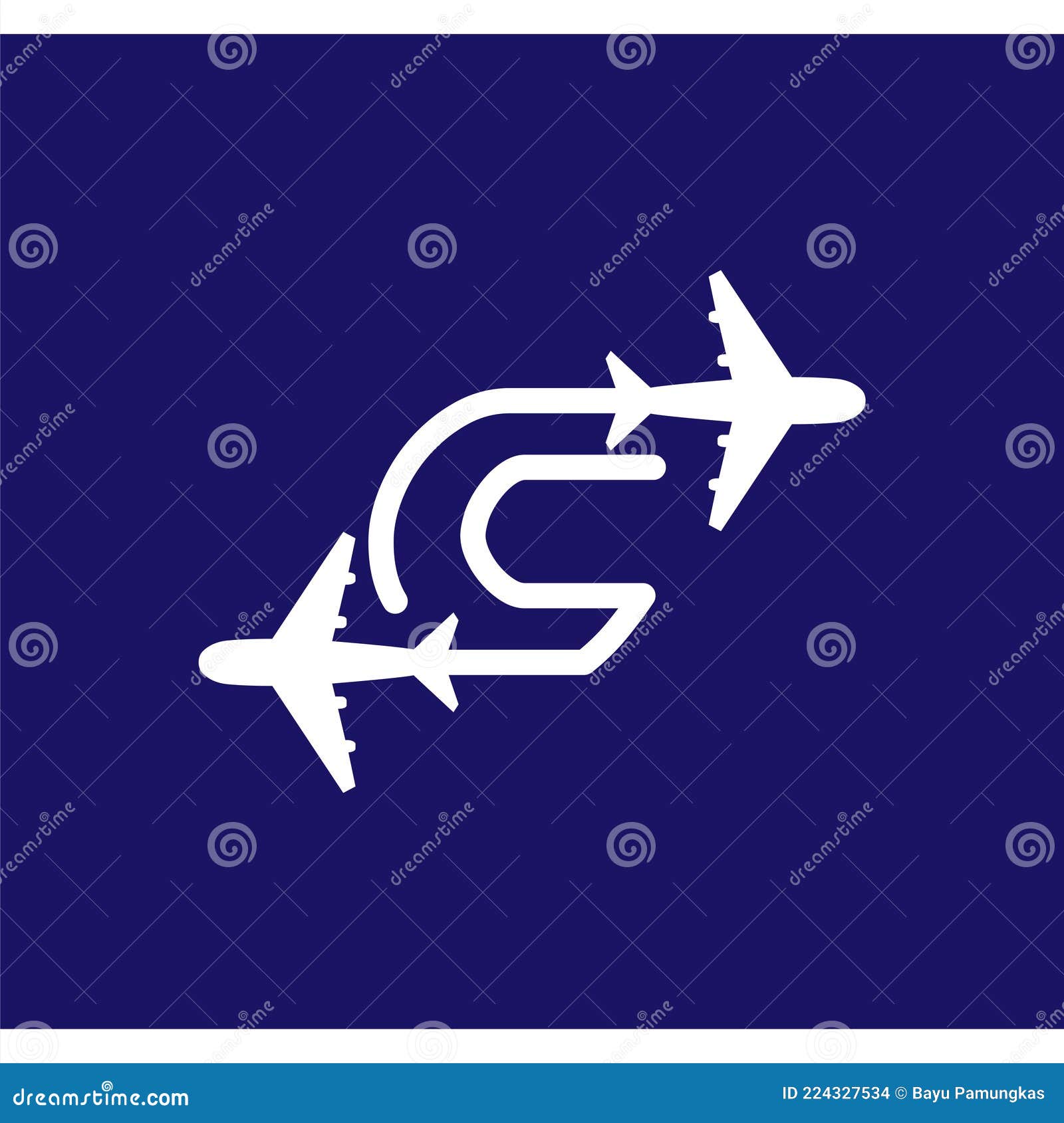 Line Airways C Letter Logo Vector Element. Initial Plane Travel Logo ...