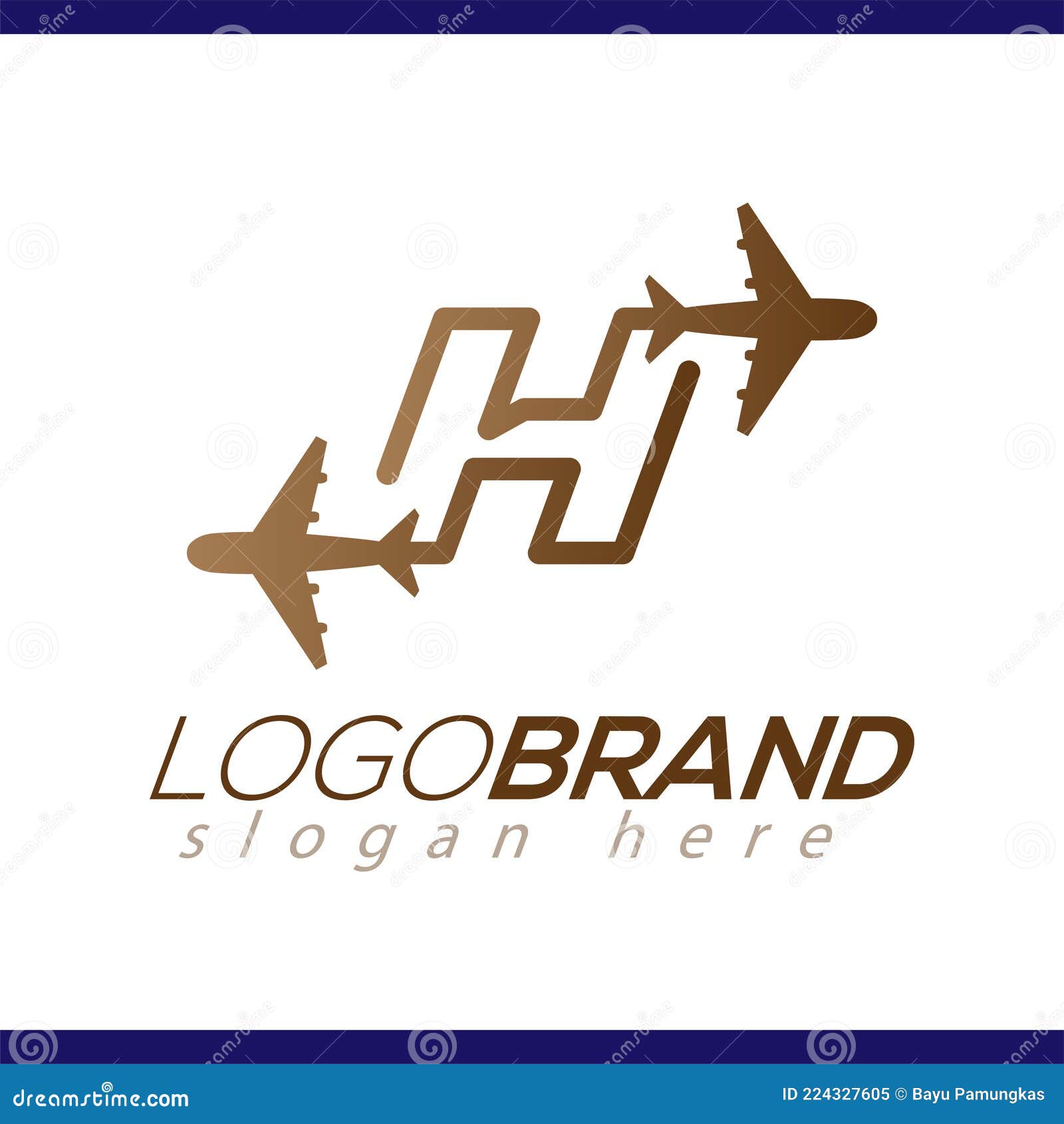 Line Airways H Letter Logo Vector Element. Initial Plane Travel Logo ...