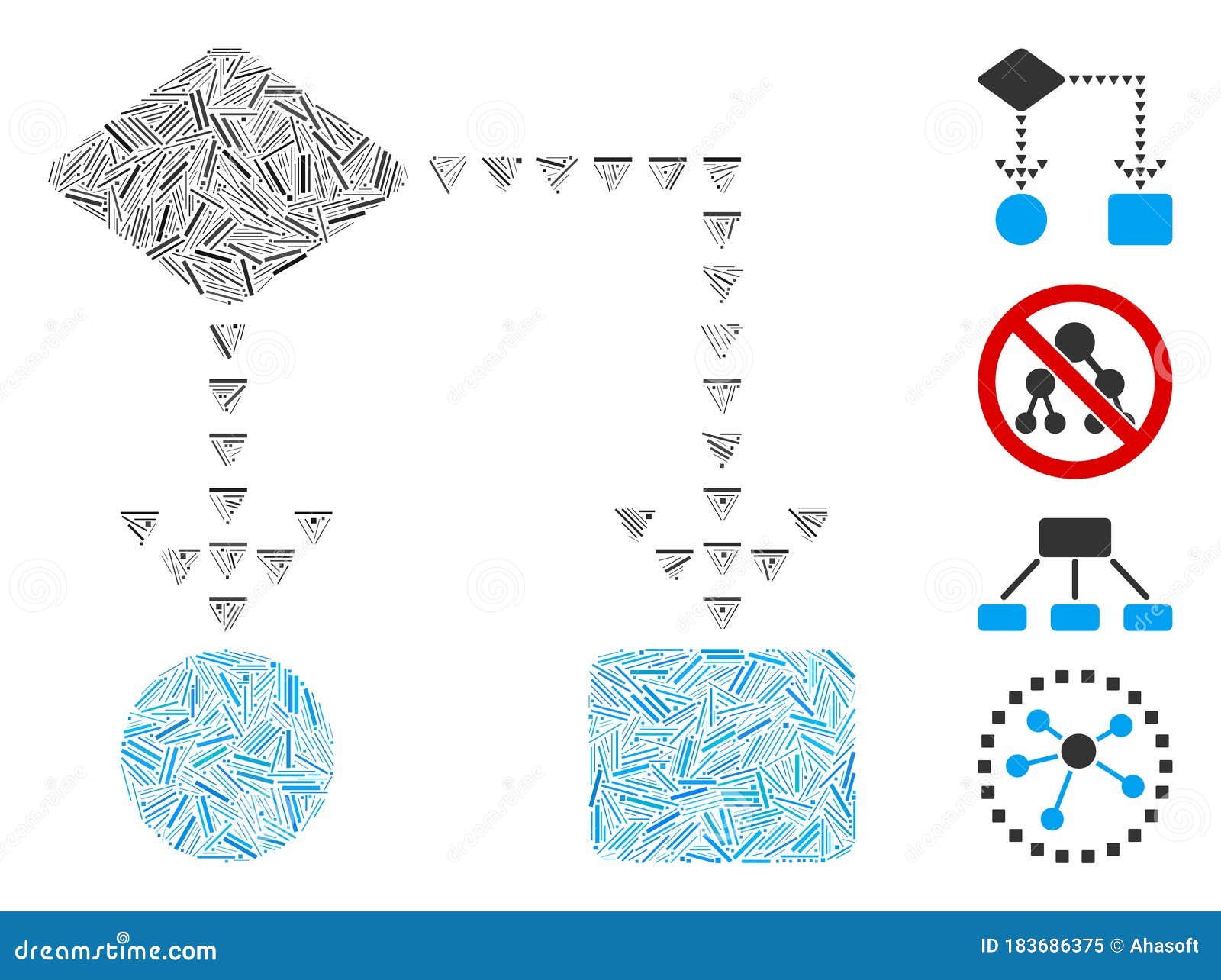 Algorithm, Flowchart With Goal. 3D Rendering Stock Photography | CartoonDealer.com #95271956