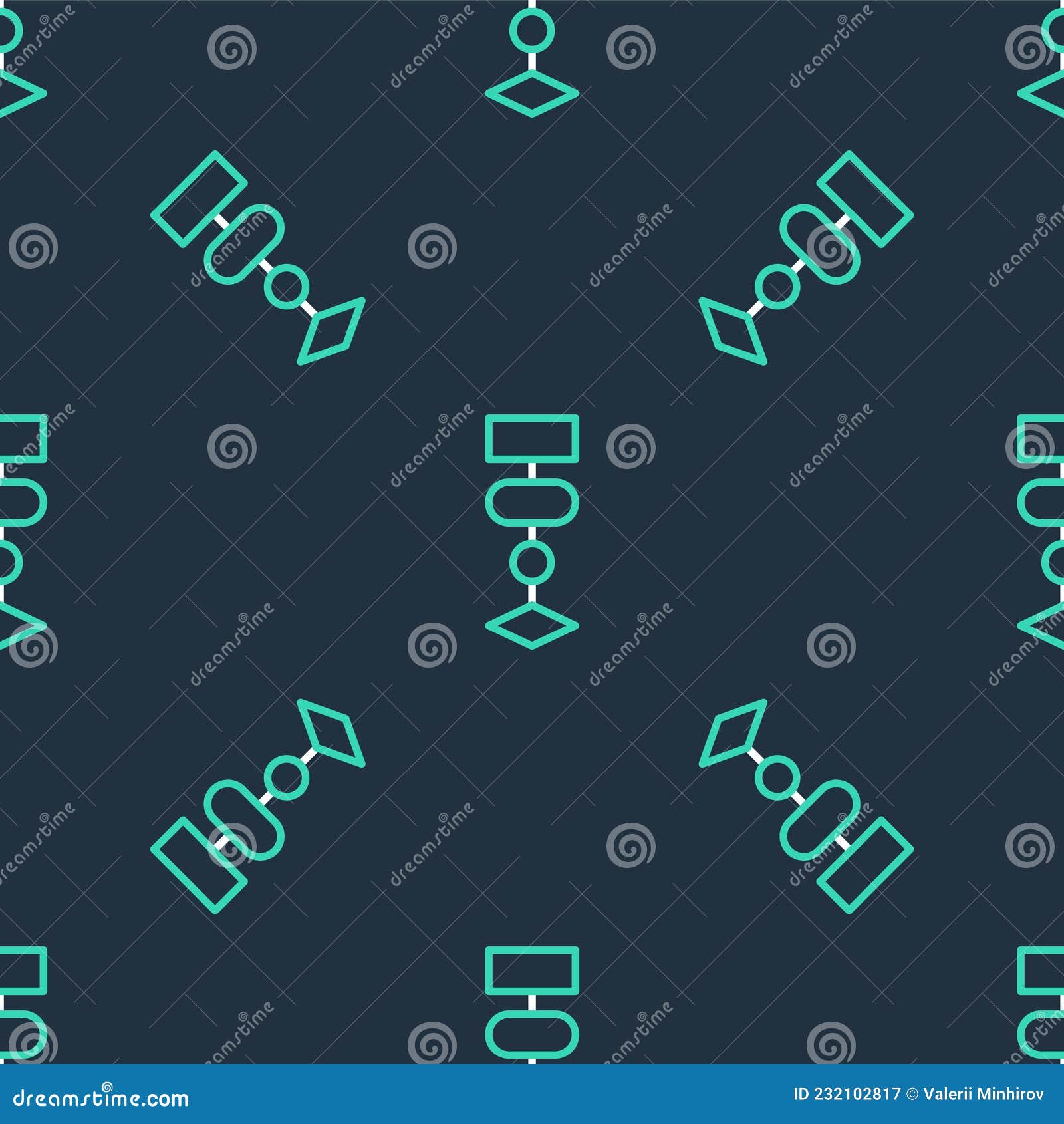 Line Algorithm Icon Isolated Seamless Pattern On Black Background Algorithm Symbol Design From