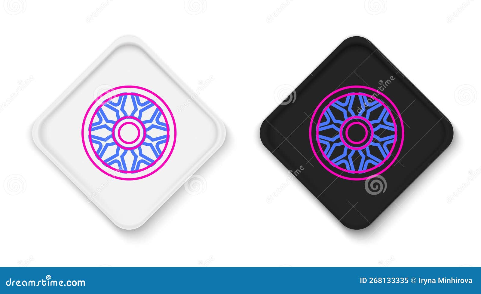 Line Alloy Wheel for Car Icon Isolated on White Background. Colorful ... Line Alloy Wheel for Car Icon Isolated on White Background. Colorful ...