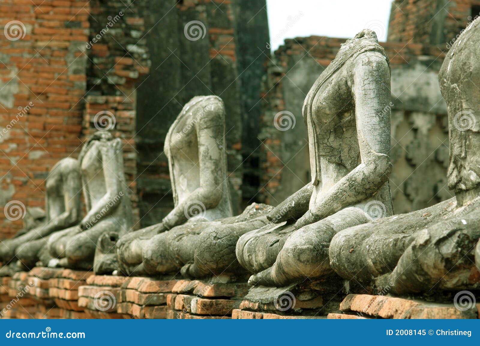 Line of Ancient Buddha Statues Stock Image - Image of spirituality ...